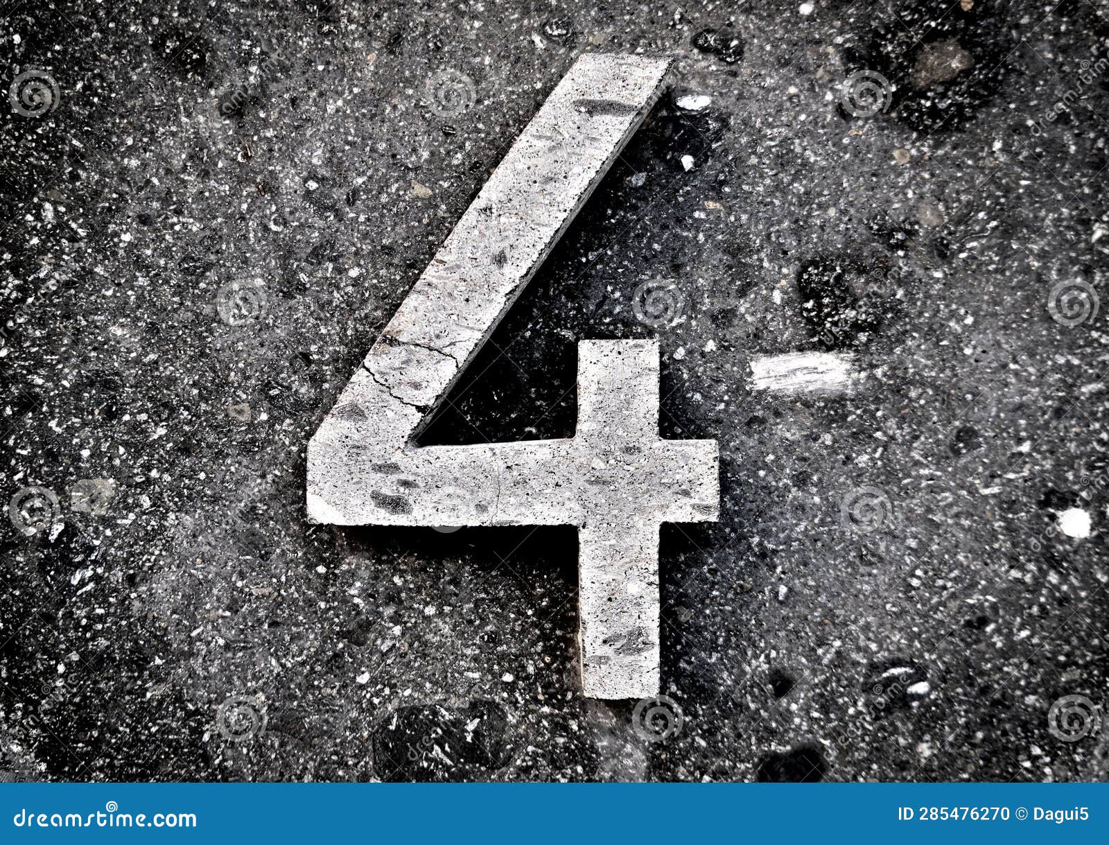 4 Number Four Gray in Stone Stock Photo - Image of gray, integer: 285476270