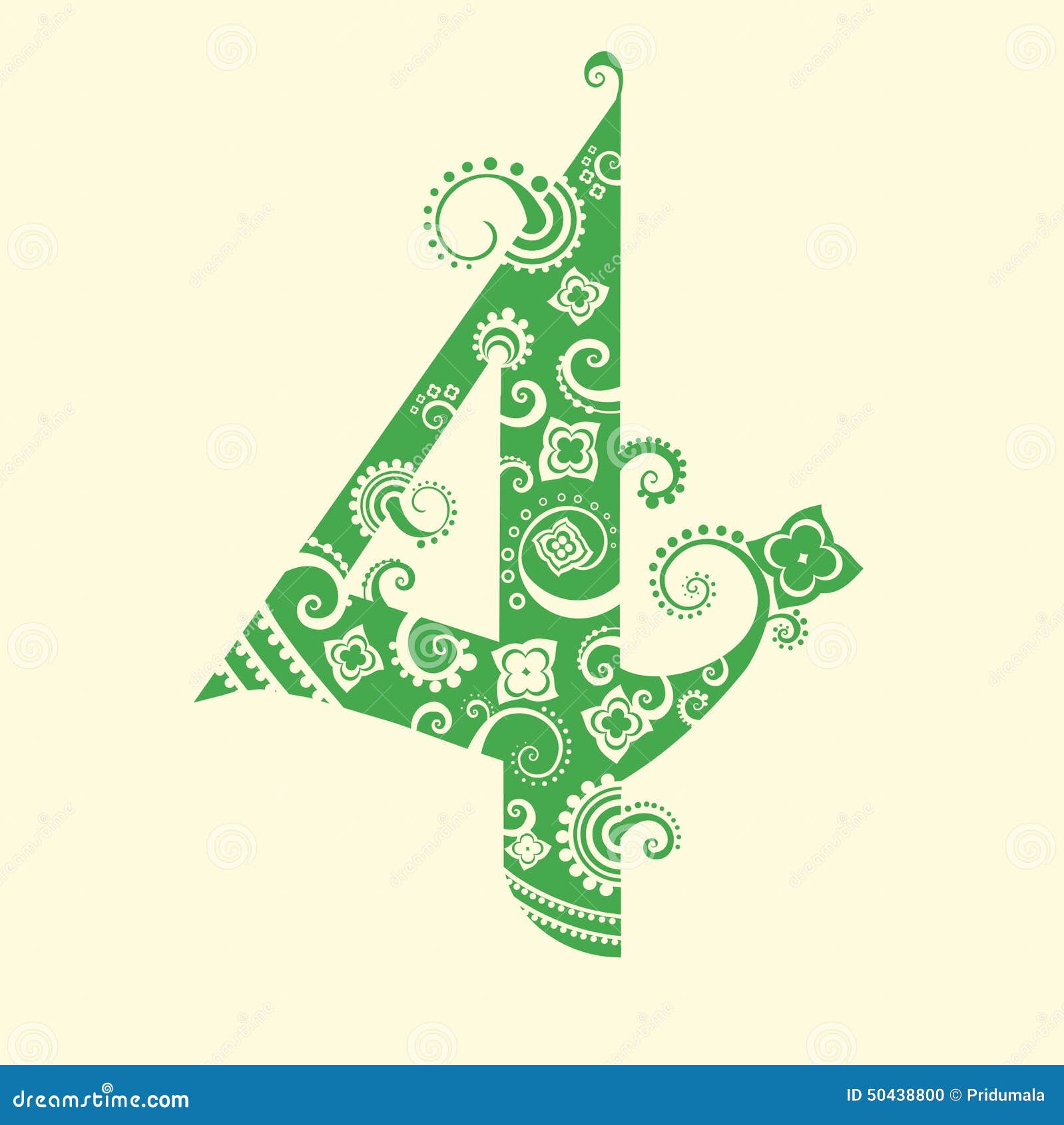 Number four in green stock vector. Illustration of shape - 50438800