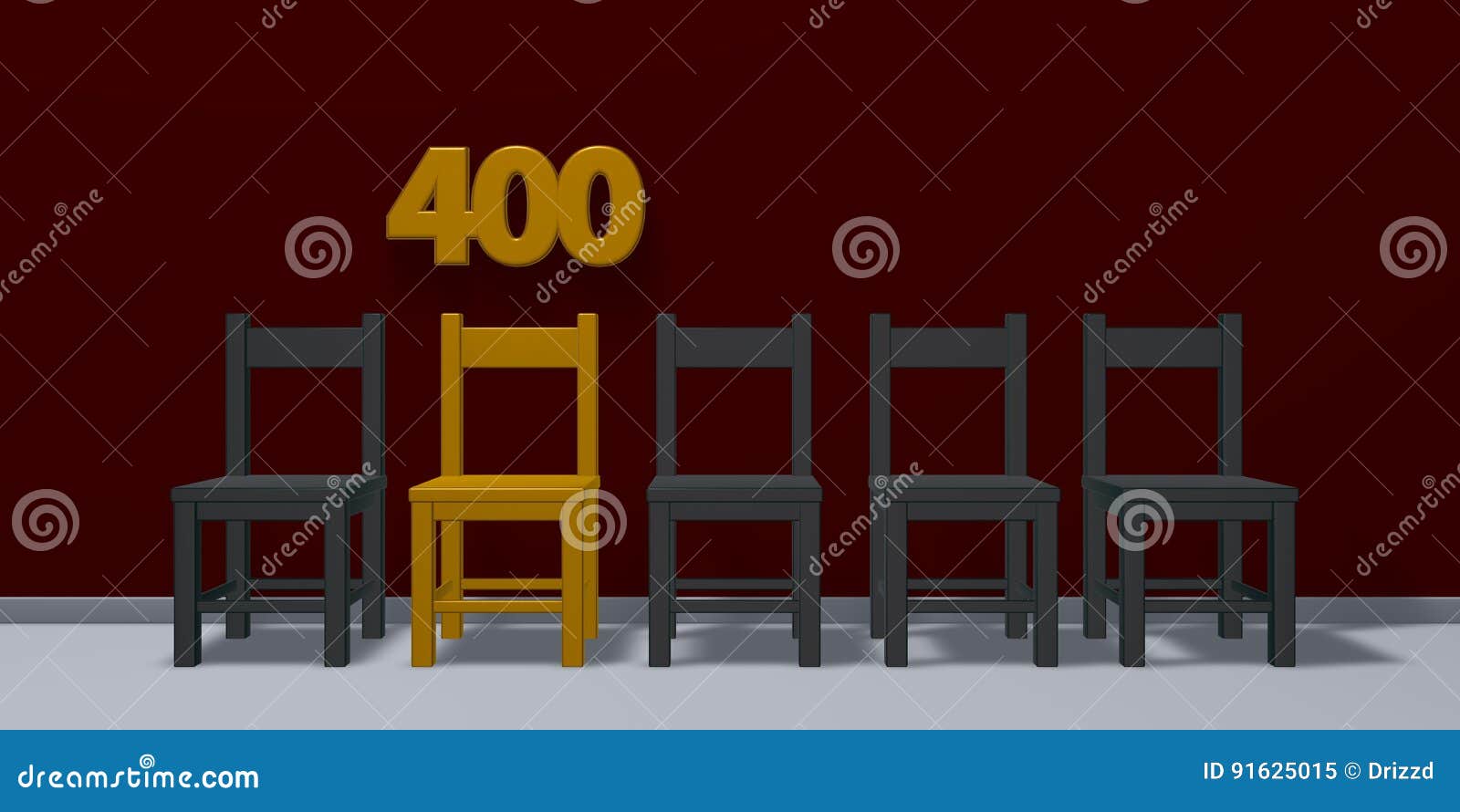 Number Four Hundred and Row of Chairs Stock Illustration - Illustration ...