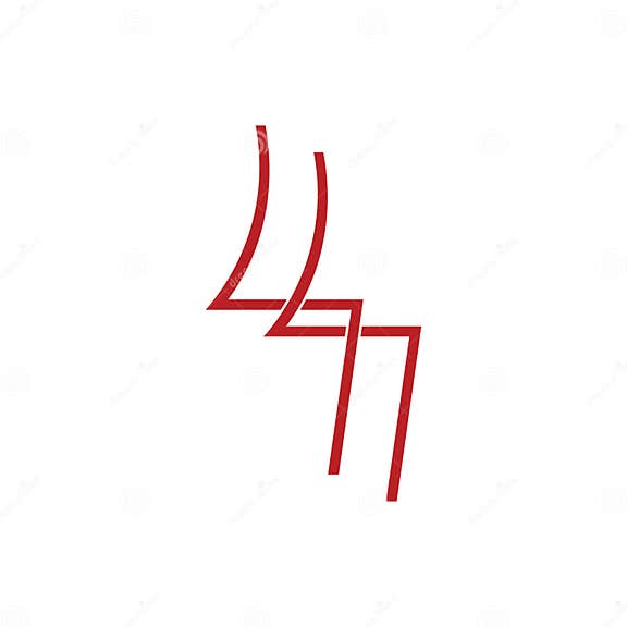 Number 44 Four Linked Overlapping Line Design Vector Stock Vector ...