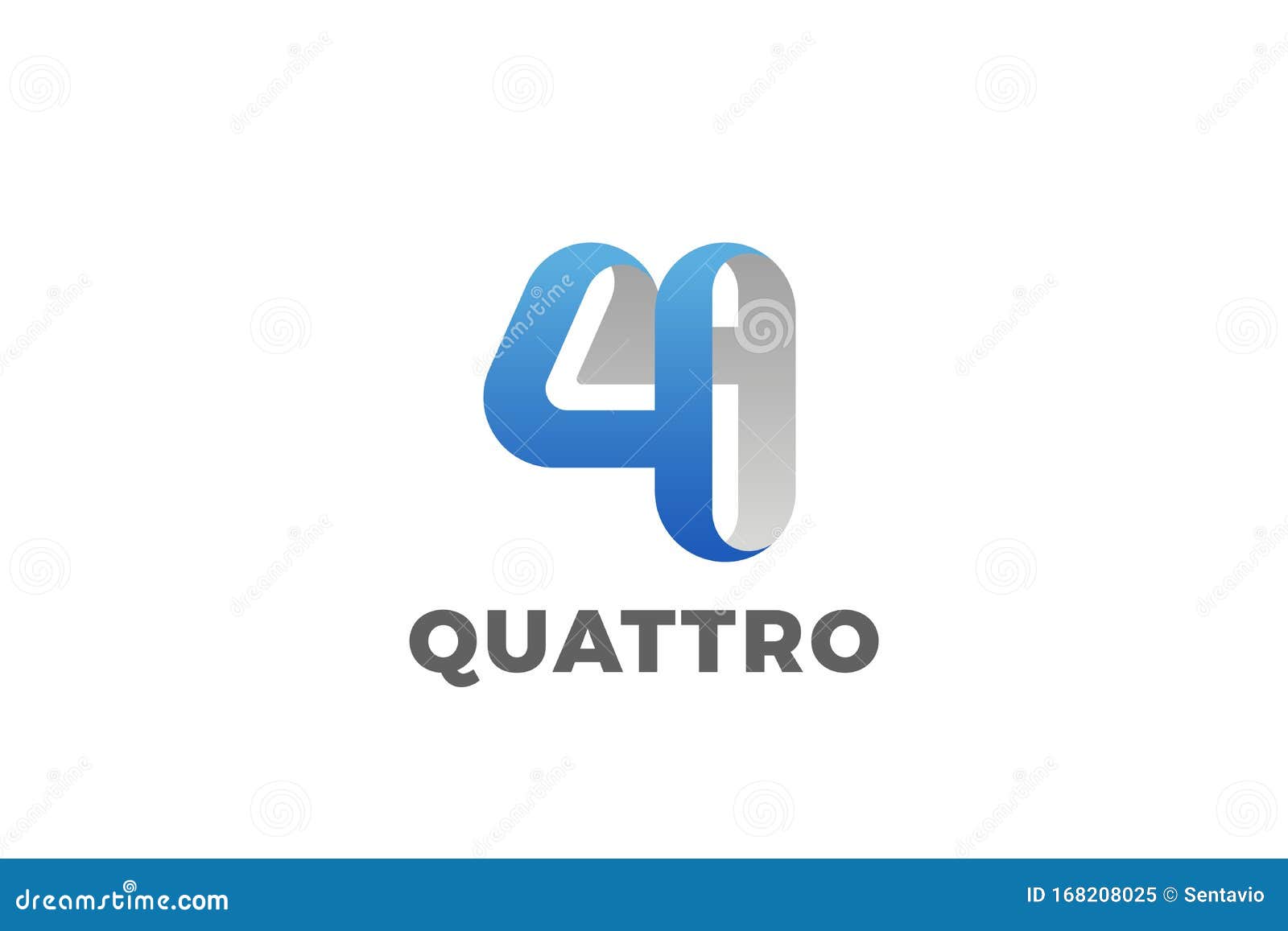 Number 4 Four Logo Design Vector Template Ribbon Font Style Typography ...