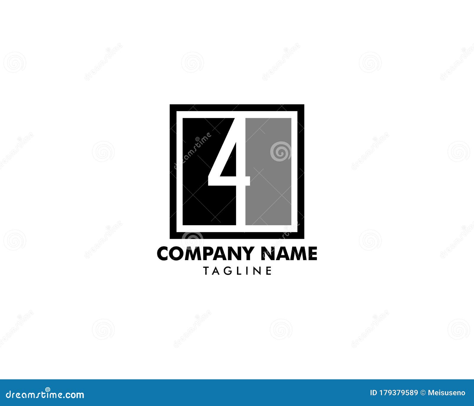 Number Four Logo, Logo 4 Vector Template Stock Vector - Illustration of ...