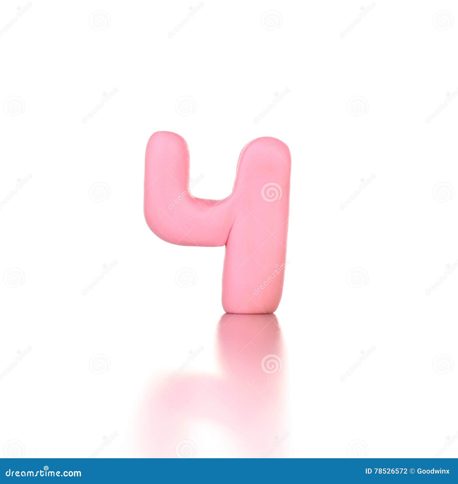 Number Four 4 Made from Plasticine Isolated Pink Stock Photo - Image of ...