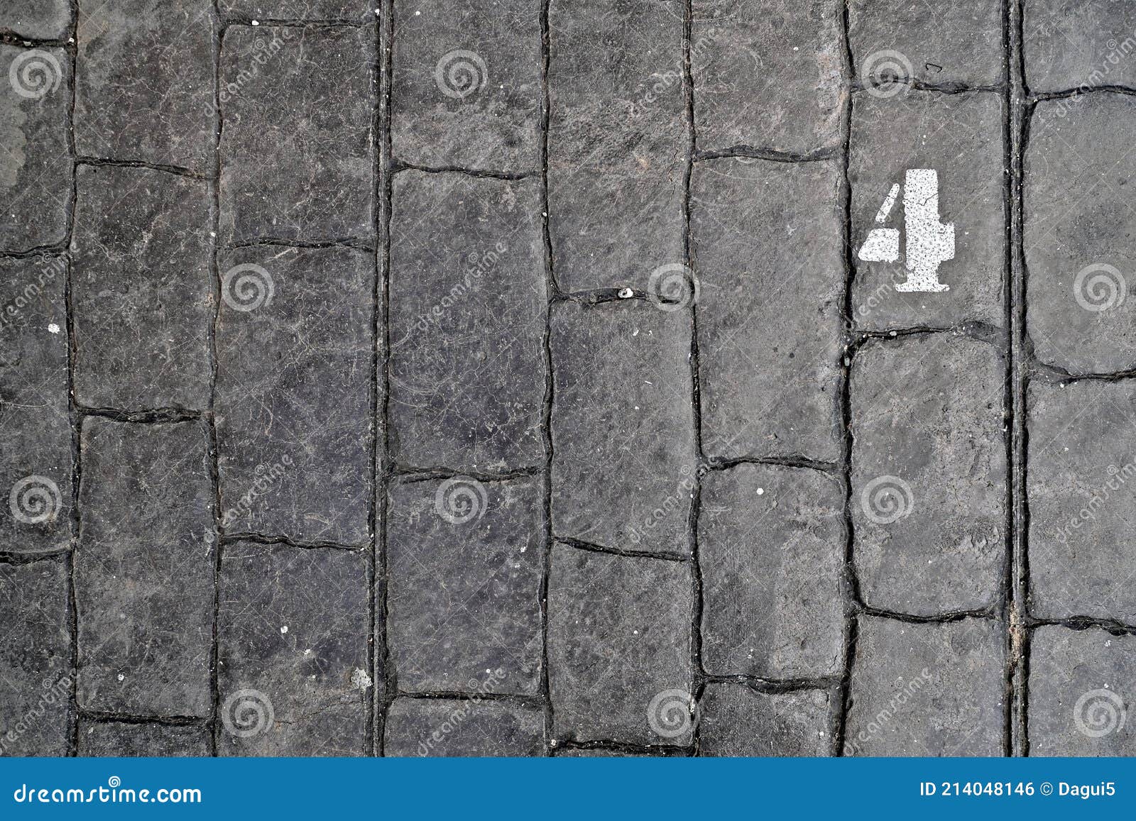 Number Four, 4, Painted on Gray Background. Stock Photo - Image of ...