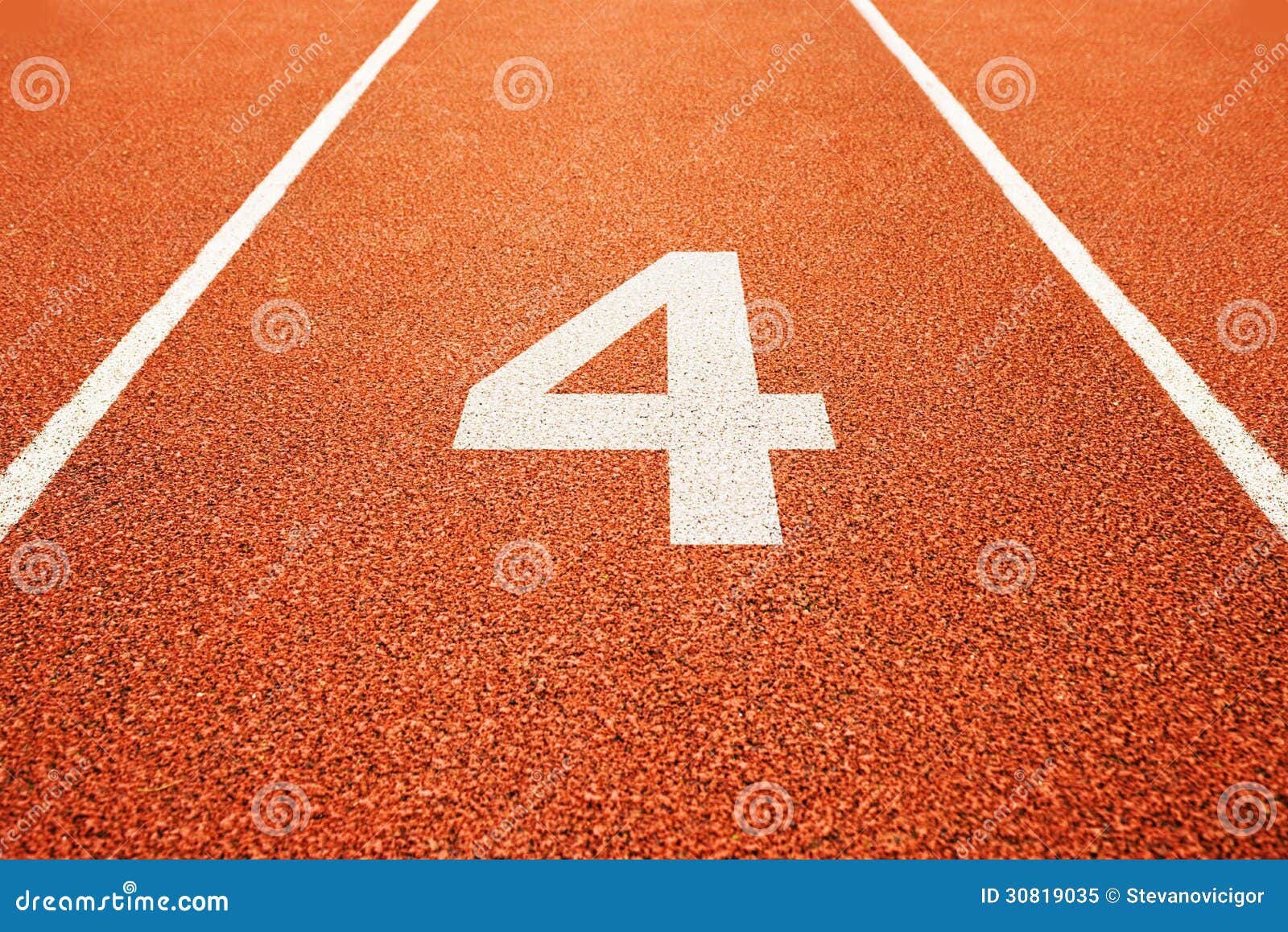 Number Four on Running Track Stock Image - Image of race, sport: 30819035