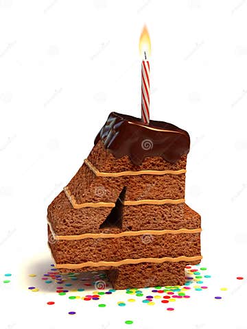 Number Four Shape Birthday Cake Stock Illustration - Illustration of ...