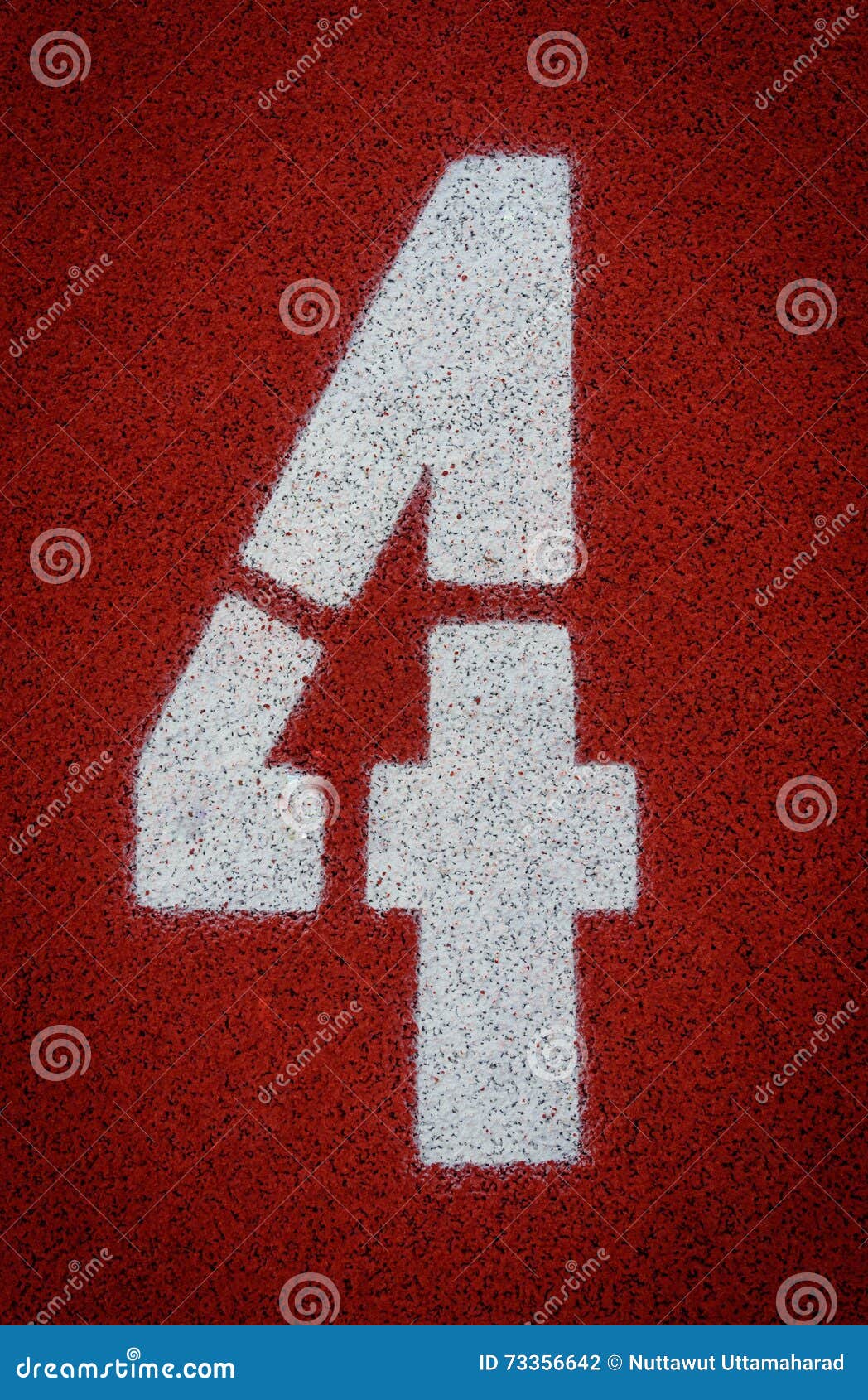 Number Four on the Start of a Running Track Stock Photo - Image of ...