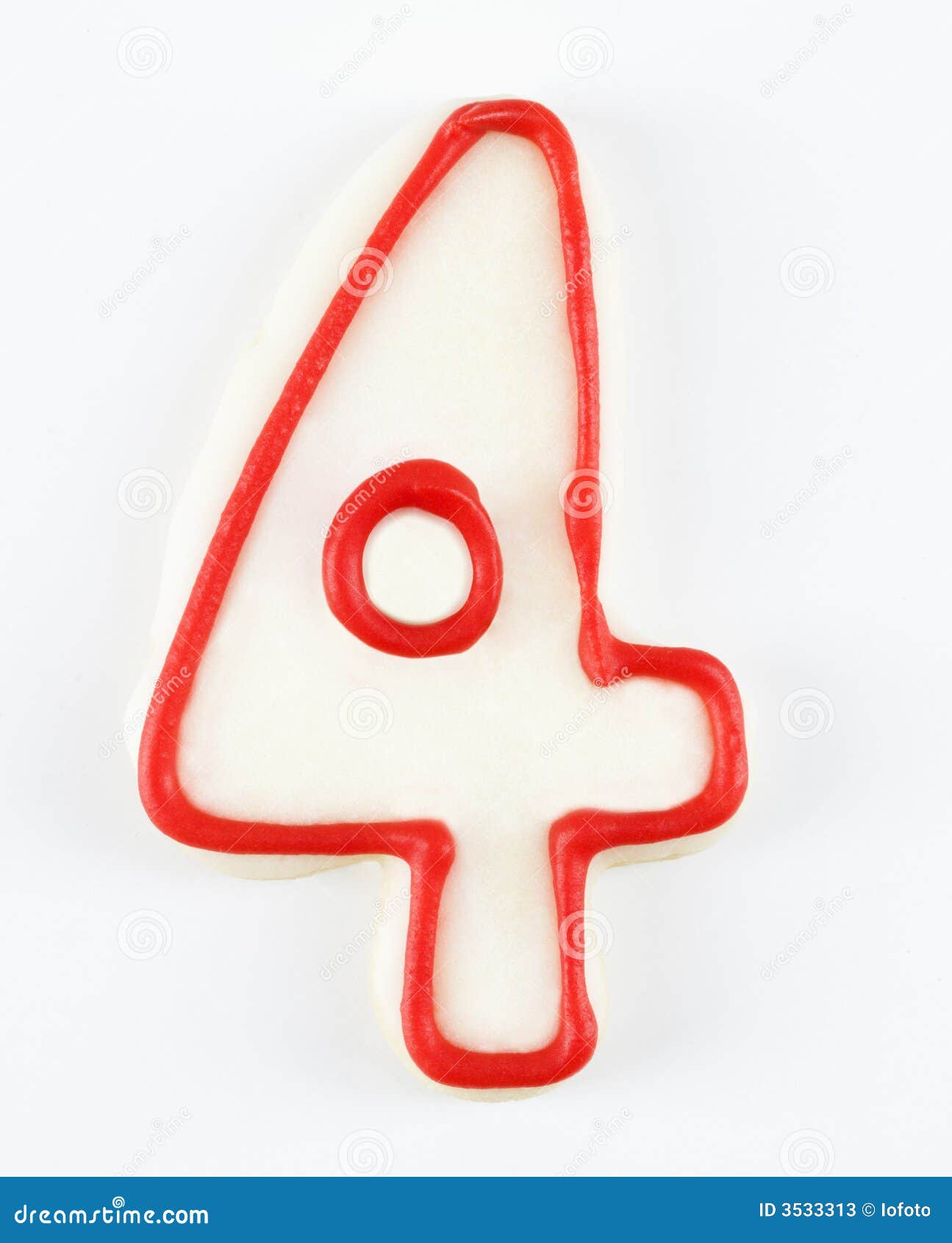 Number four sugar cookie. stock image. Image of vertical - 3533313