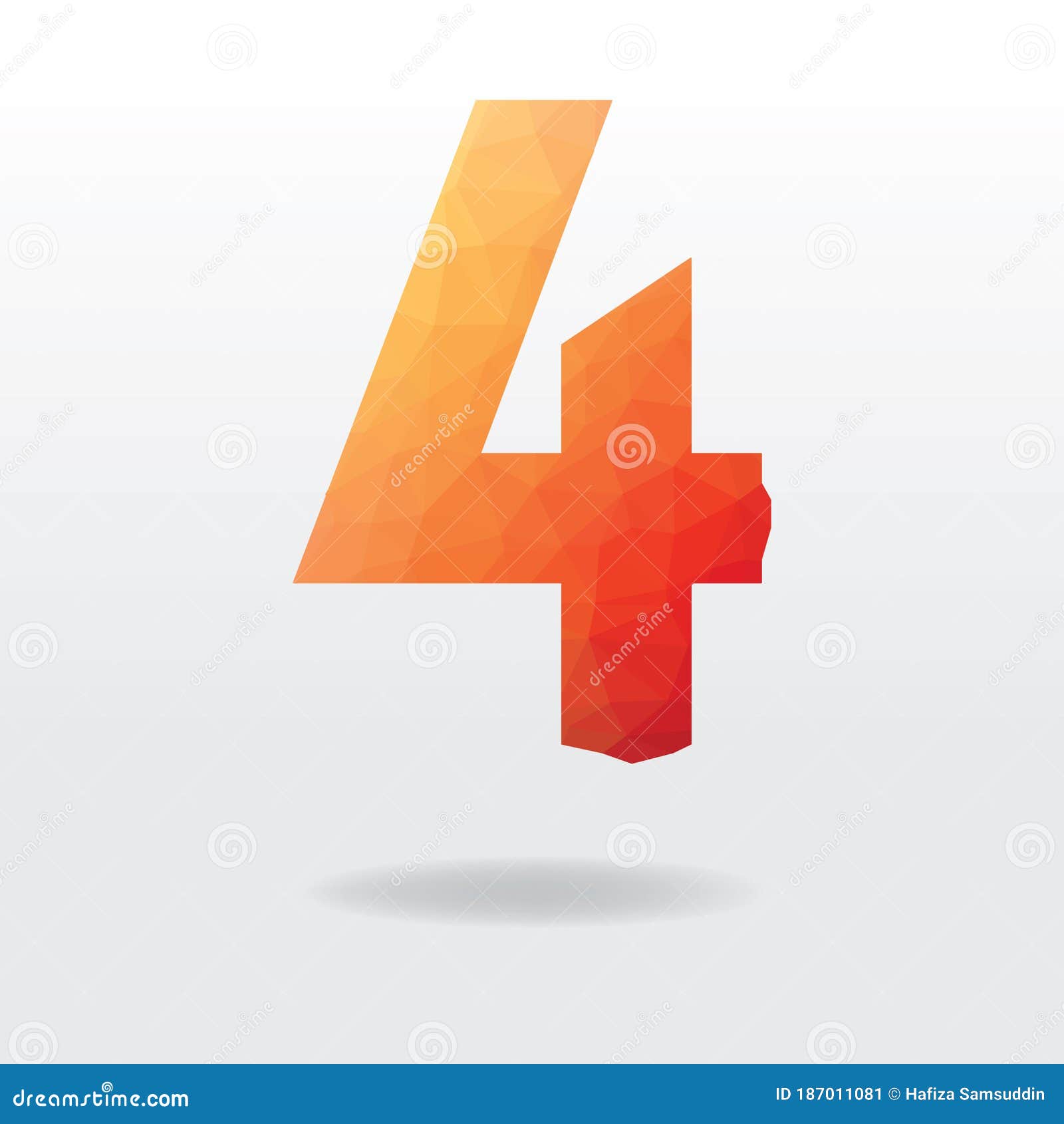 Number Four. Vector Illustration Decorative Design Stock Vector ...