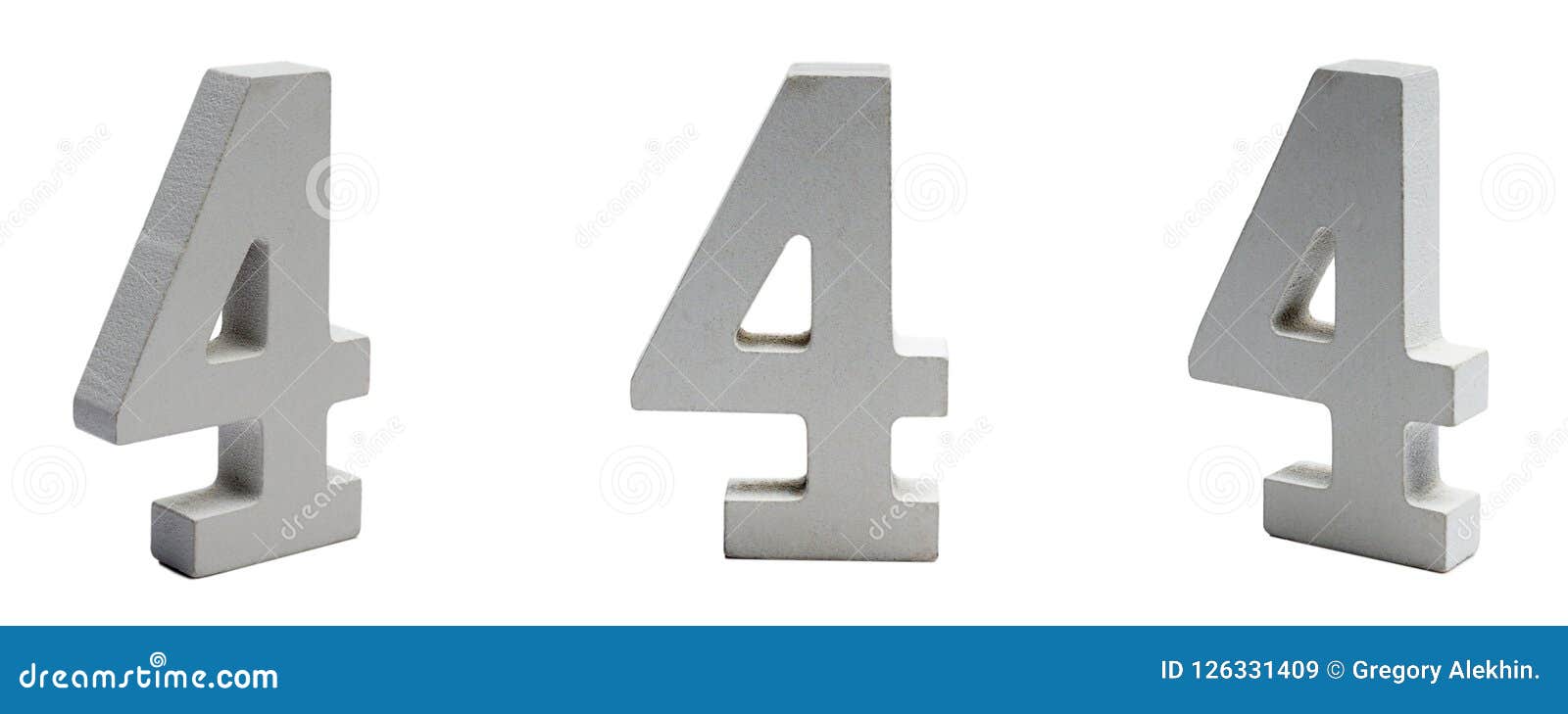 Number Four on a White Background at Different Angles. Stock Image ...