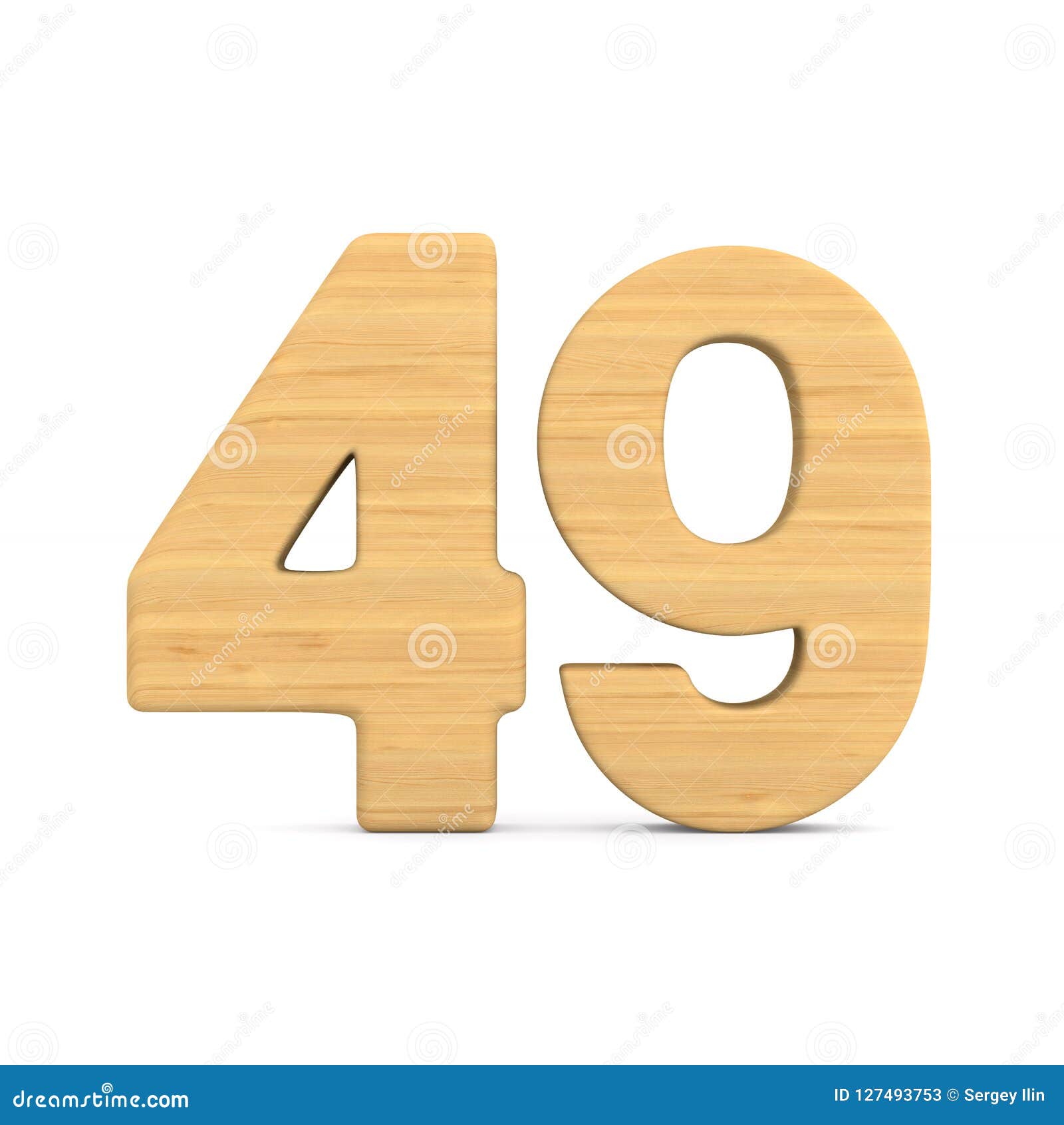 Number Fourty Five On White Background. Isolated 3D Illustration ...