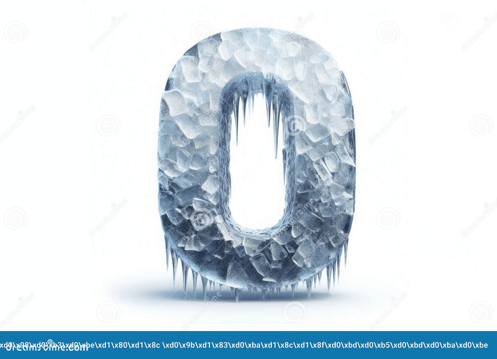 Number 0 Frozen Ice Isolated on Solid White Background. Ai Generative ...