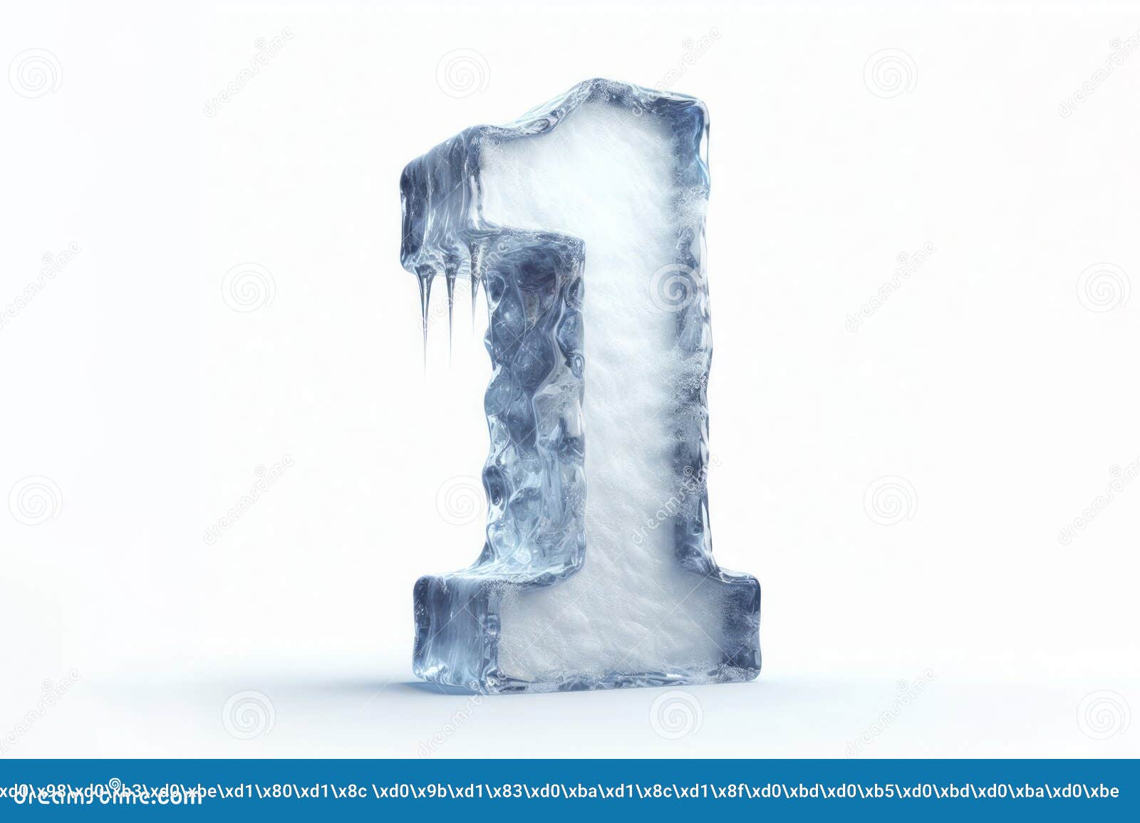 Number 1 Frozen Ice Isolated on Solid White Background. Ai Generative ...