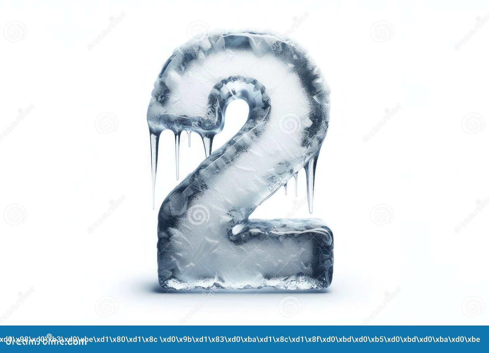 Number 2 Frozen Ice Isolated on Solid White Background. Ai Generative ...