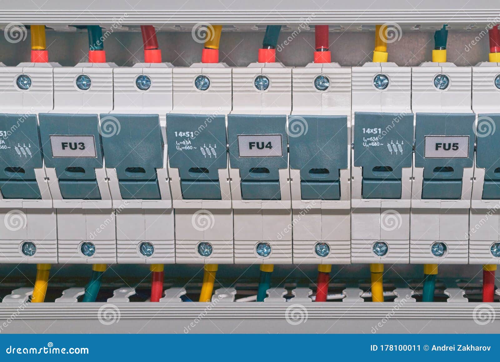 A Number of Fuse Holders in the Electrical Cabinet Stock Image - Image ...