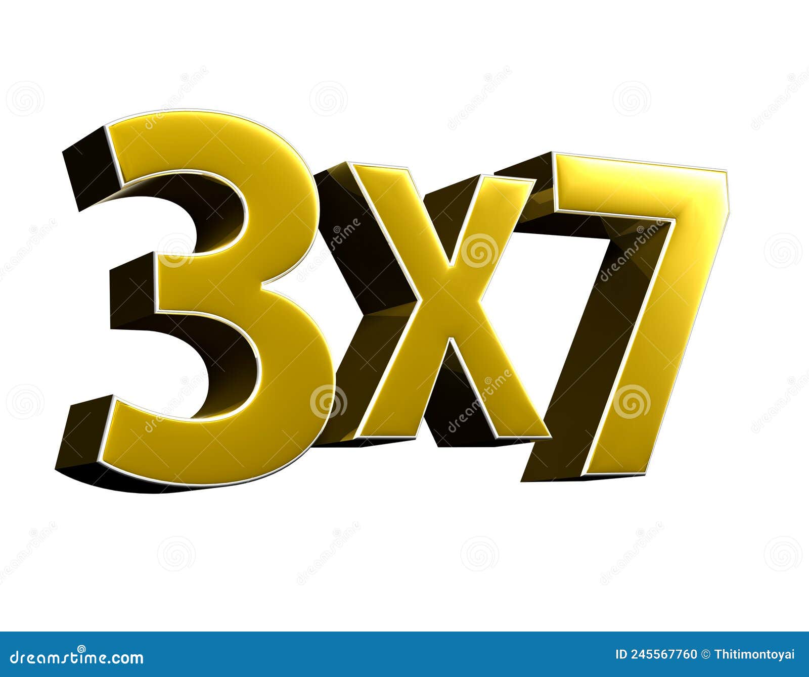 Number 3x7 Gold. stock illustration. Illustration of buyer - 245567760
