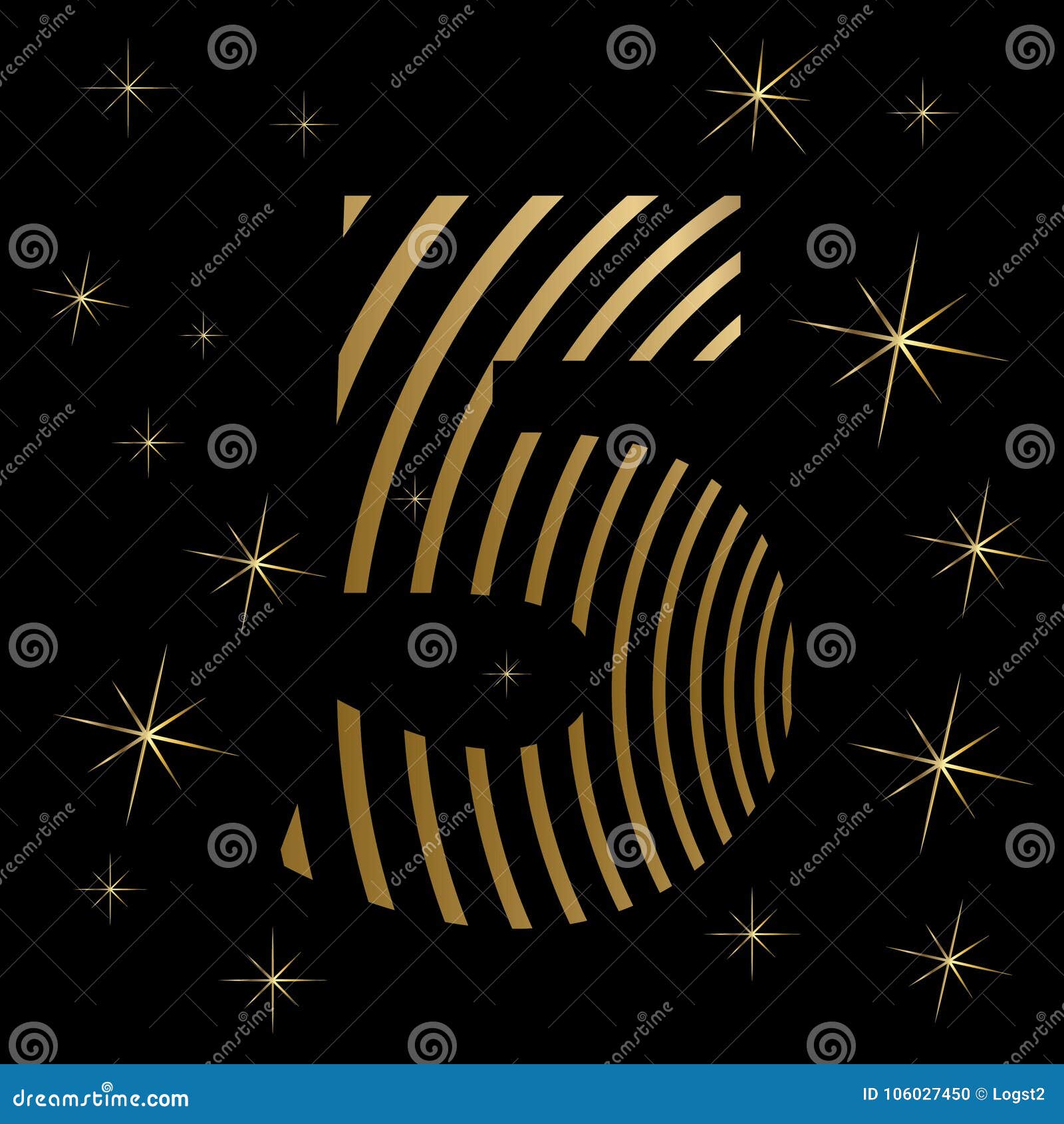 Number 5 in Golden Stripes Vector Stock Vector - Illustration of ...
