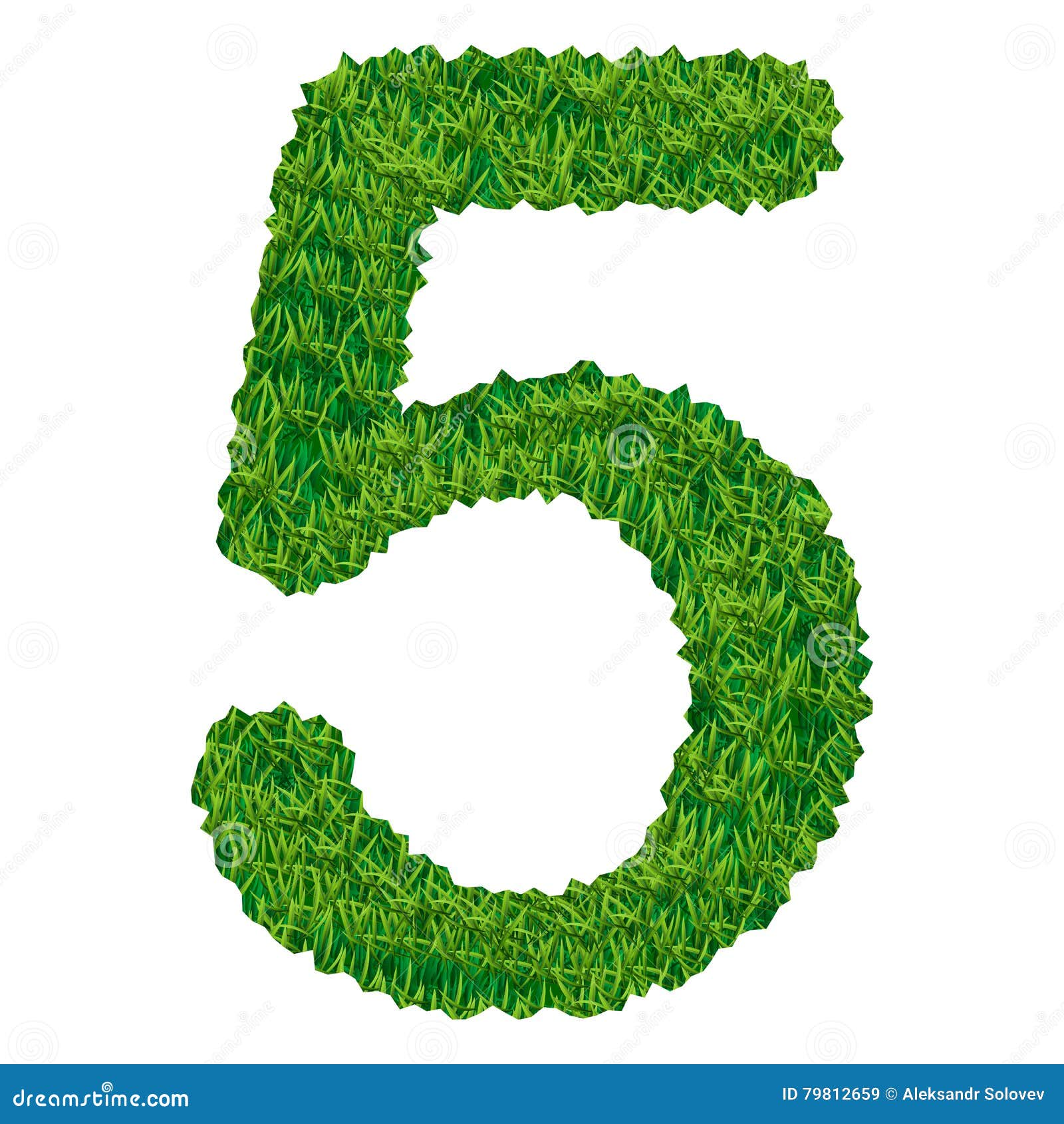 Number 5 of the grass stock vector. Illustration of sign - 79812659