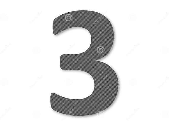 Number 3, Grey, Isolated on White Background Stock Illustration ...