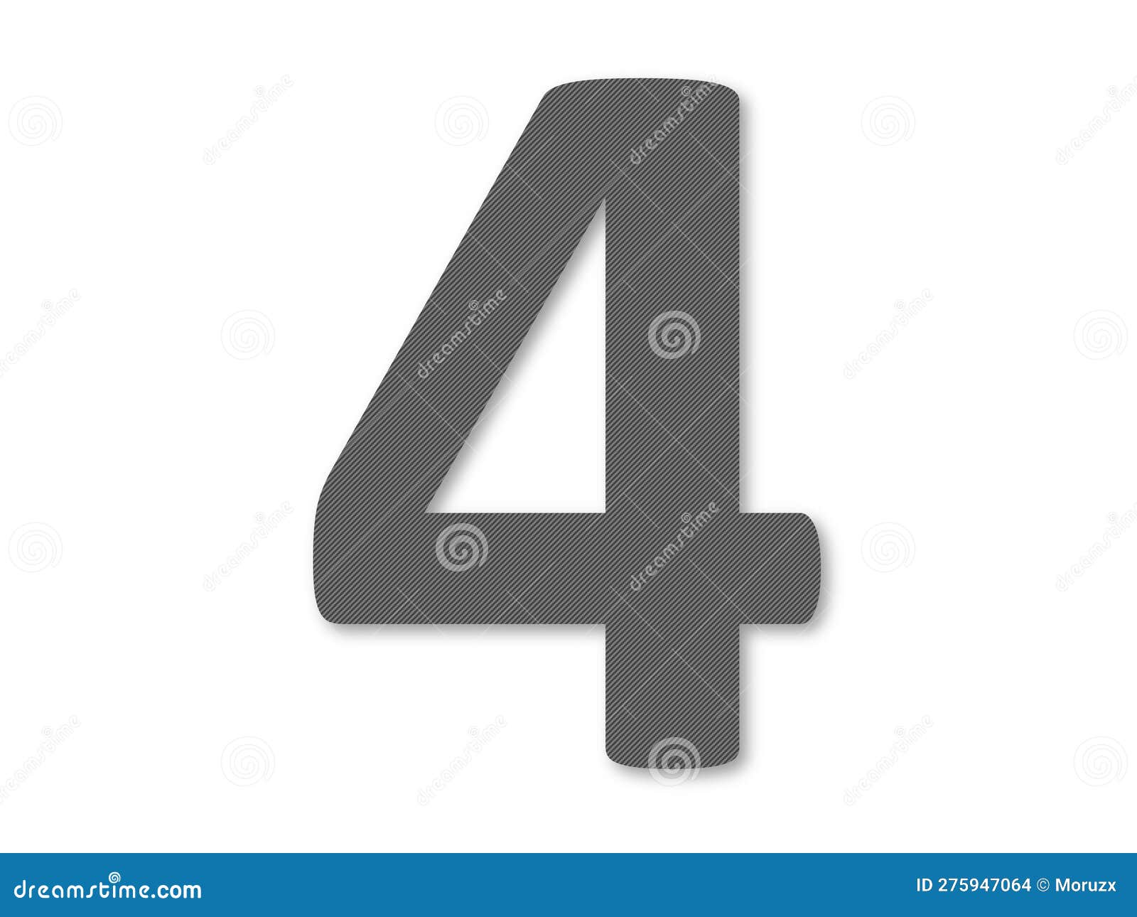 Number 4, Grey, Isolated on White Background Stock Illustration ...