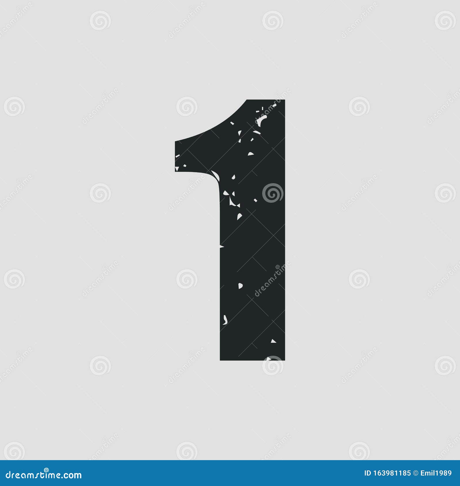 Number 1 Grunge Style. Vector Eps10 Stock Illustration - Illustration ...