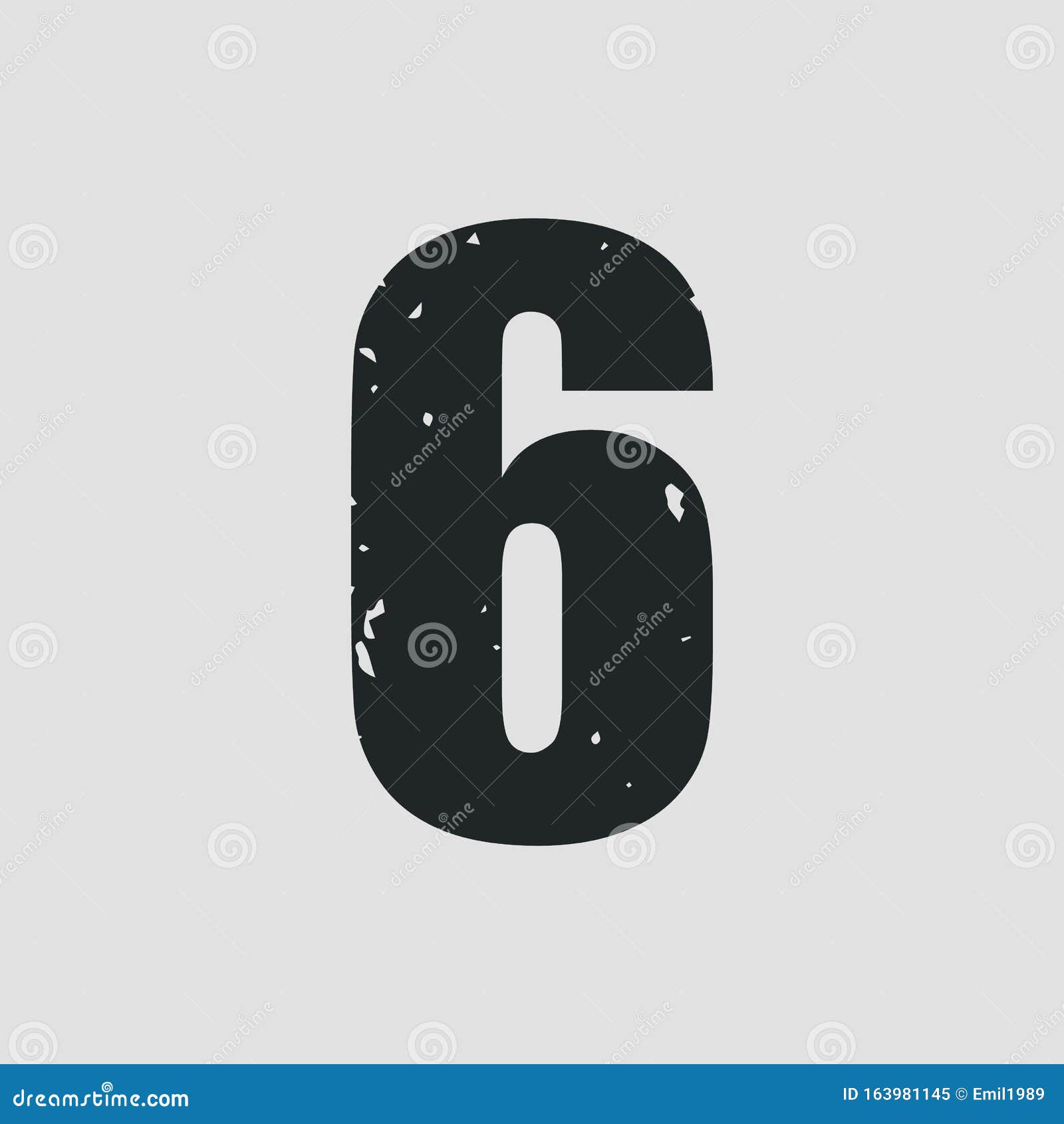 Number 6 Grunge Style. Vector Eps10 Stock Vector - Illustration of ...
