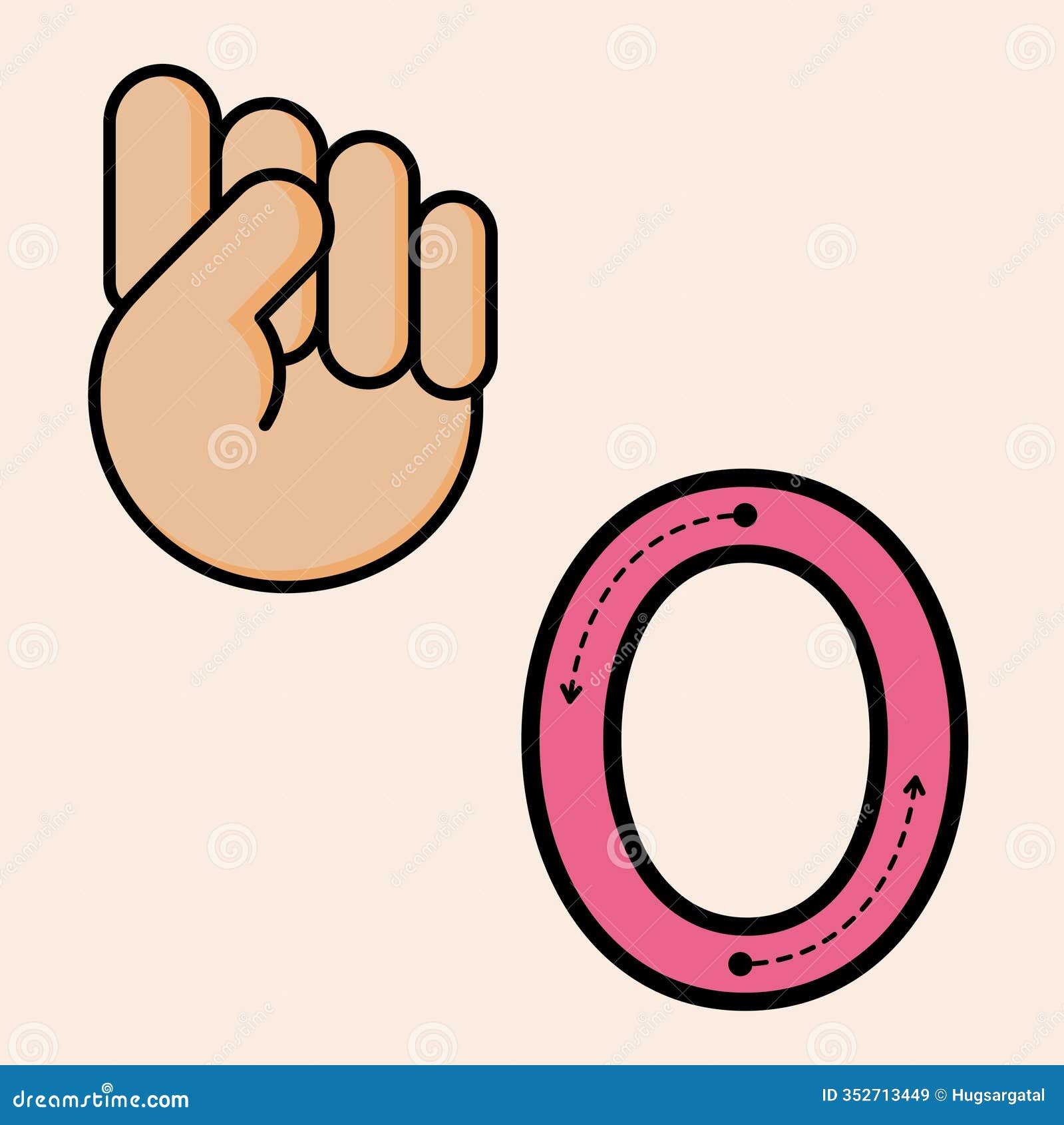 Number 0 - Hand for Kids stock illustration. Illustration of brand ...