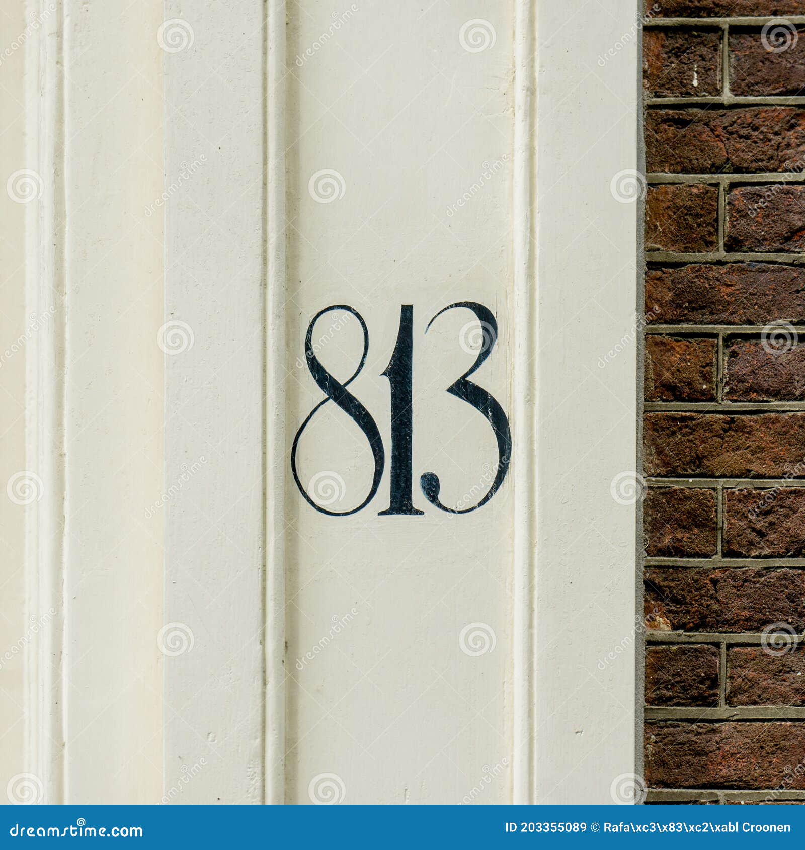 House number 813 stock image. Image of type, doorpost - 203355089