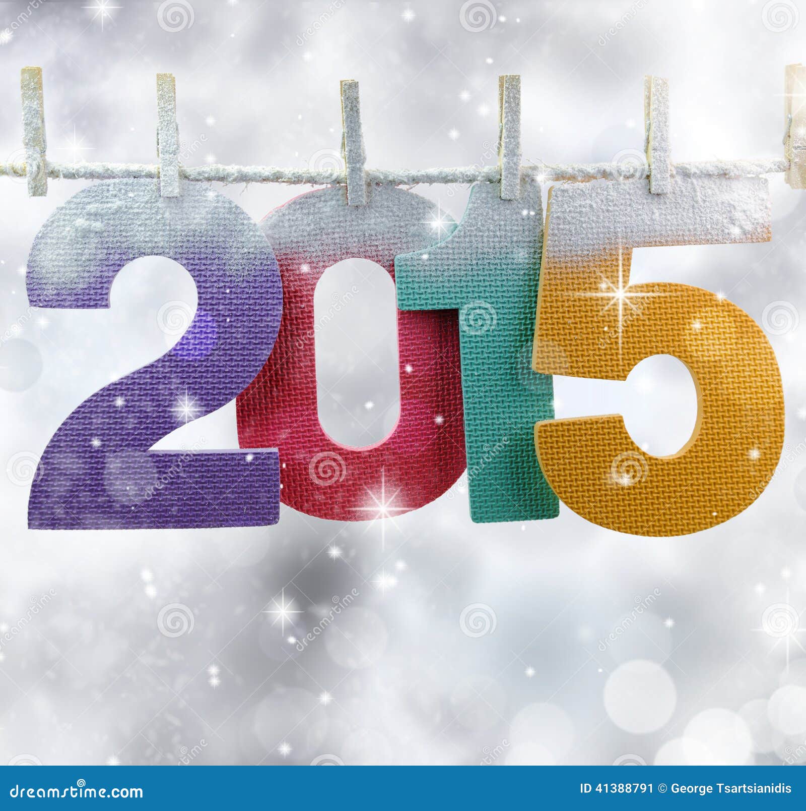 Number 2015 Hanging on a Clothesline Stock Image - Image of invitation ...
