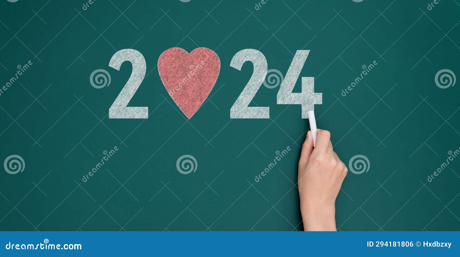 Number 2024 with Heart Shape Stock Photo - Image of forward, number ...