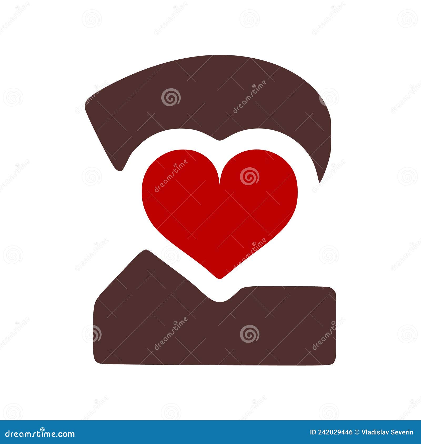 Number 2 with Heart Symbol Doodle Icon Stock Vector - Illustration of ...