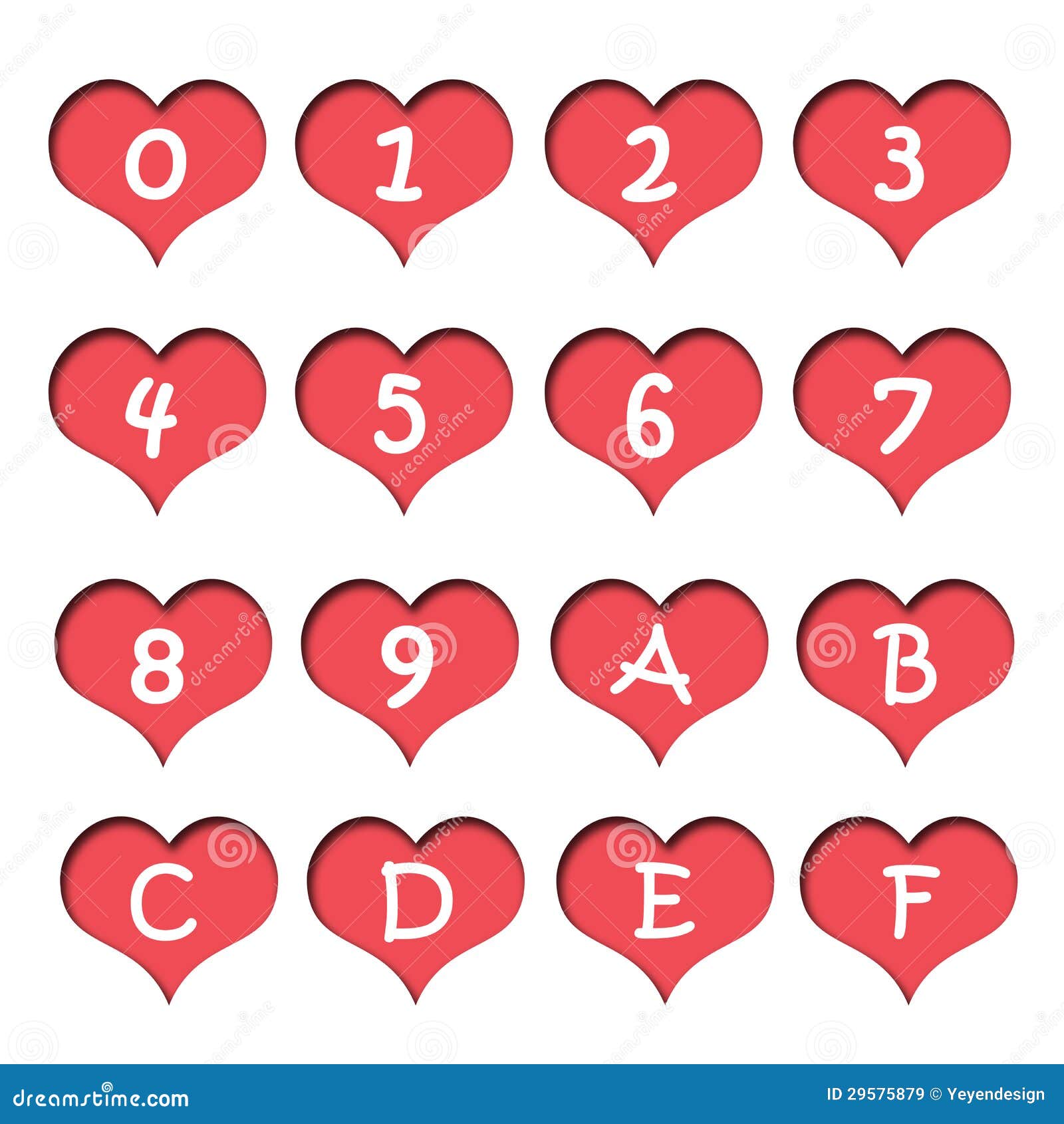 Number hearts. stock illustration. Illustration of concept - 29575879