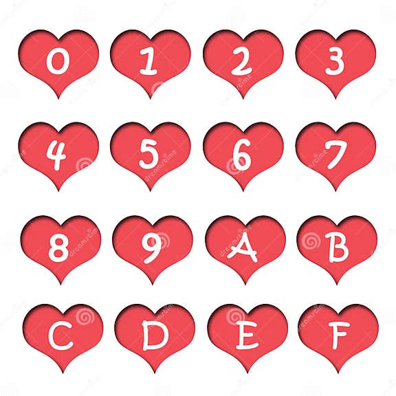 Number hearts. stock illustration. Illustration of concept - 29575879