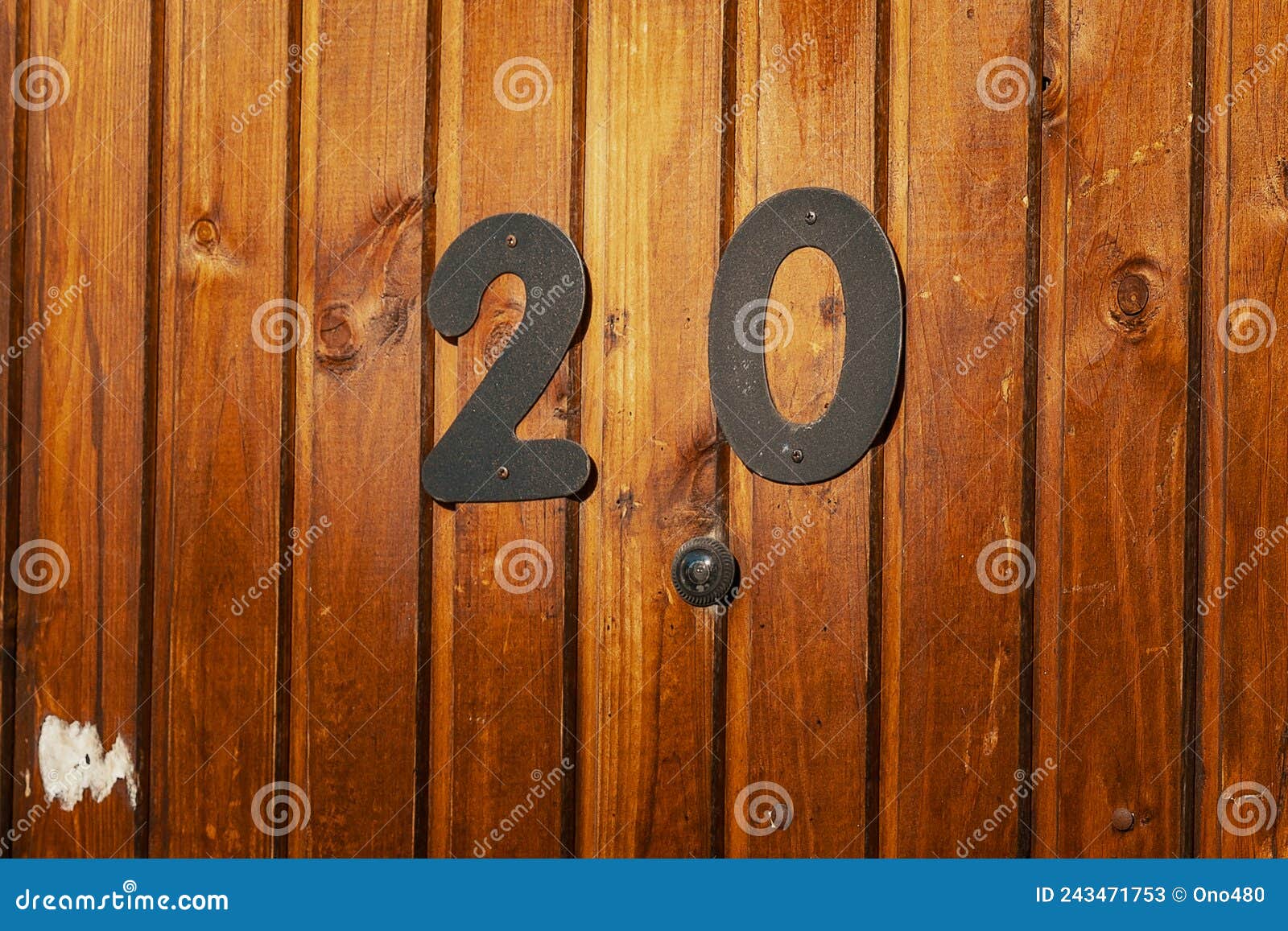 Number 20 on the Home Doors Stock Image - Image of type, vintage: 243471753