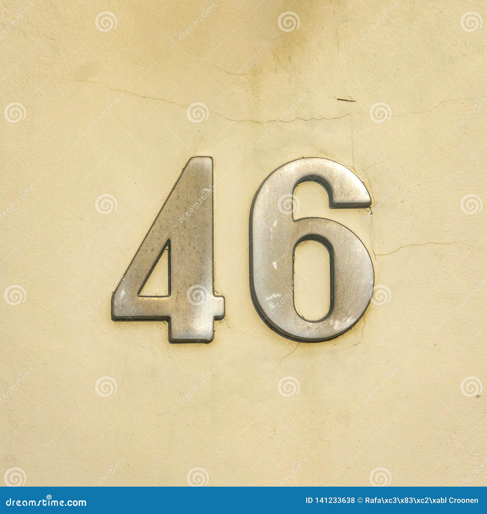 House Number 46 stock photo. Image of outdoors, symbol - 141233638