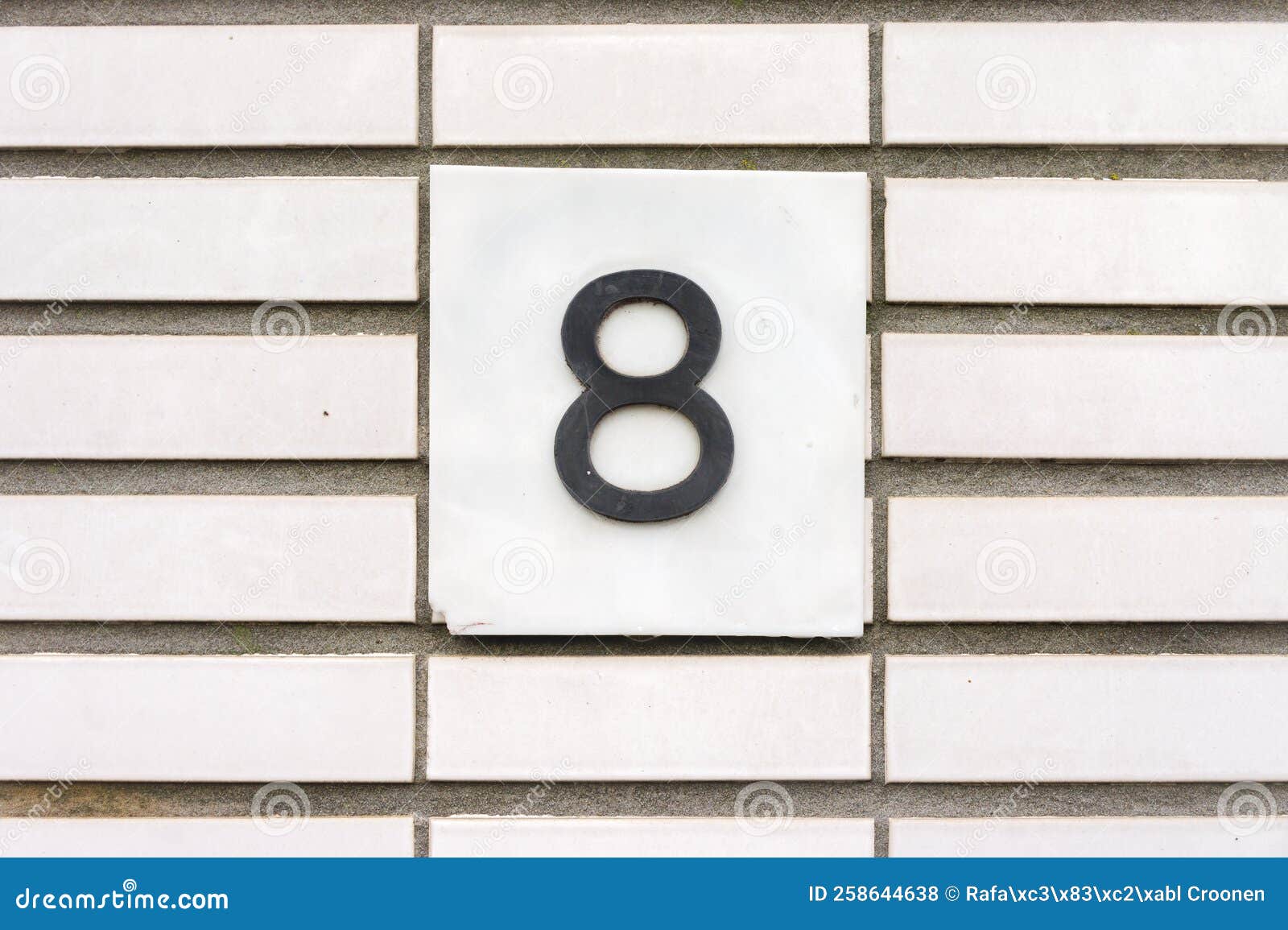 House number 8 stock photo. Image of typeface, house - 258644638