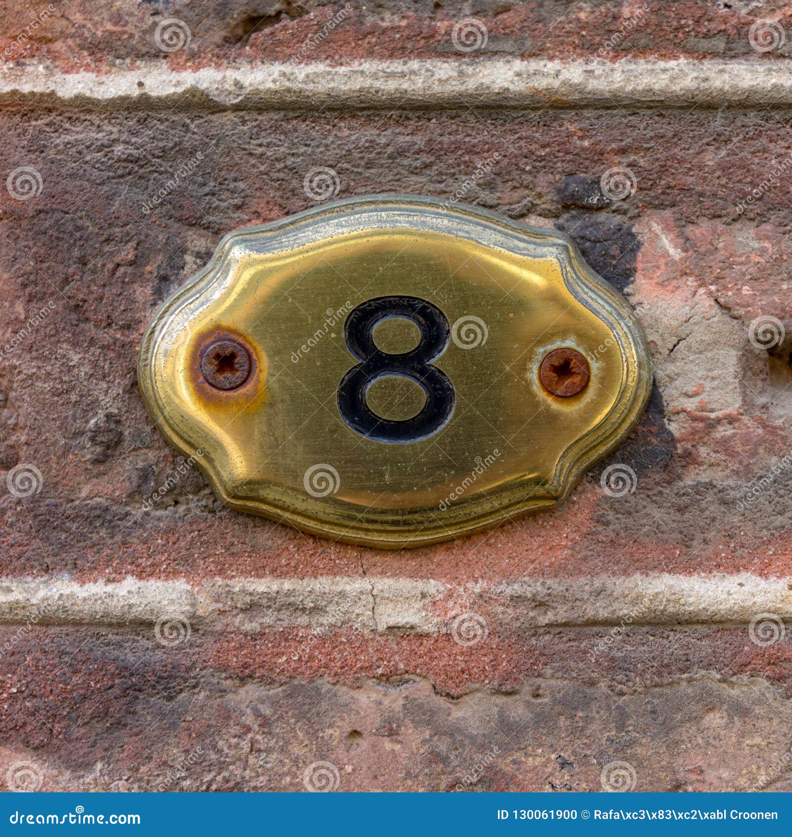 House number 8 stock photo. Image of bricks, polished - 130061900
