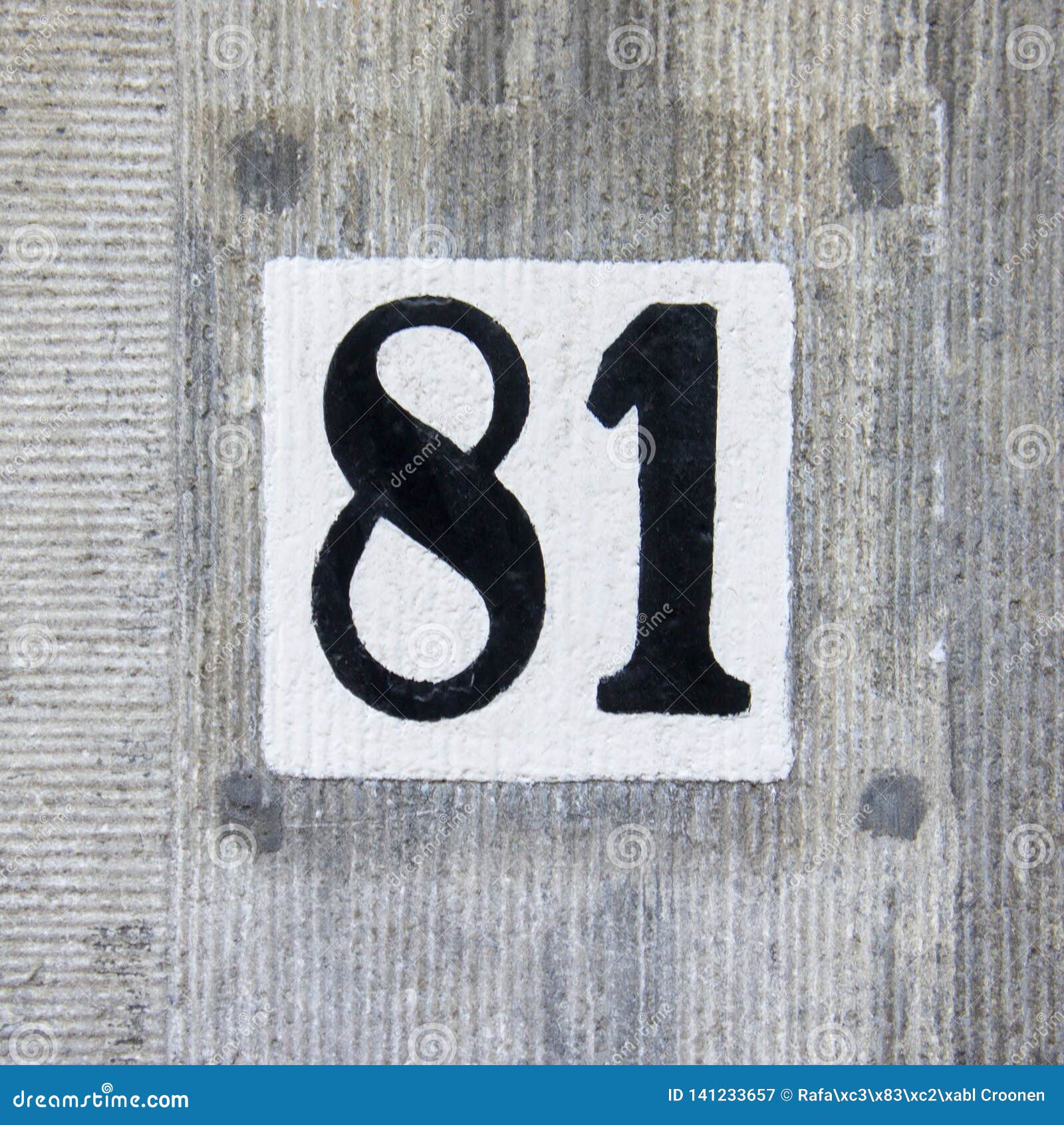 House number 81 stock image. Image of painted, font - 141233657