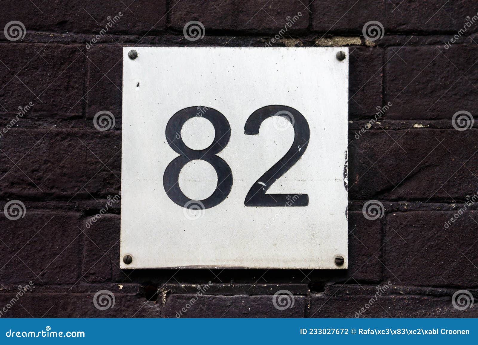 House Number 82 stock photo. Image of house, figure - 233027672