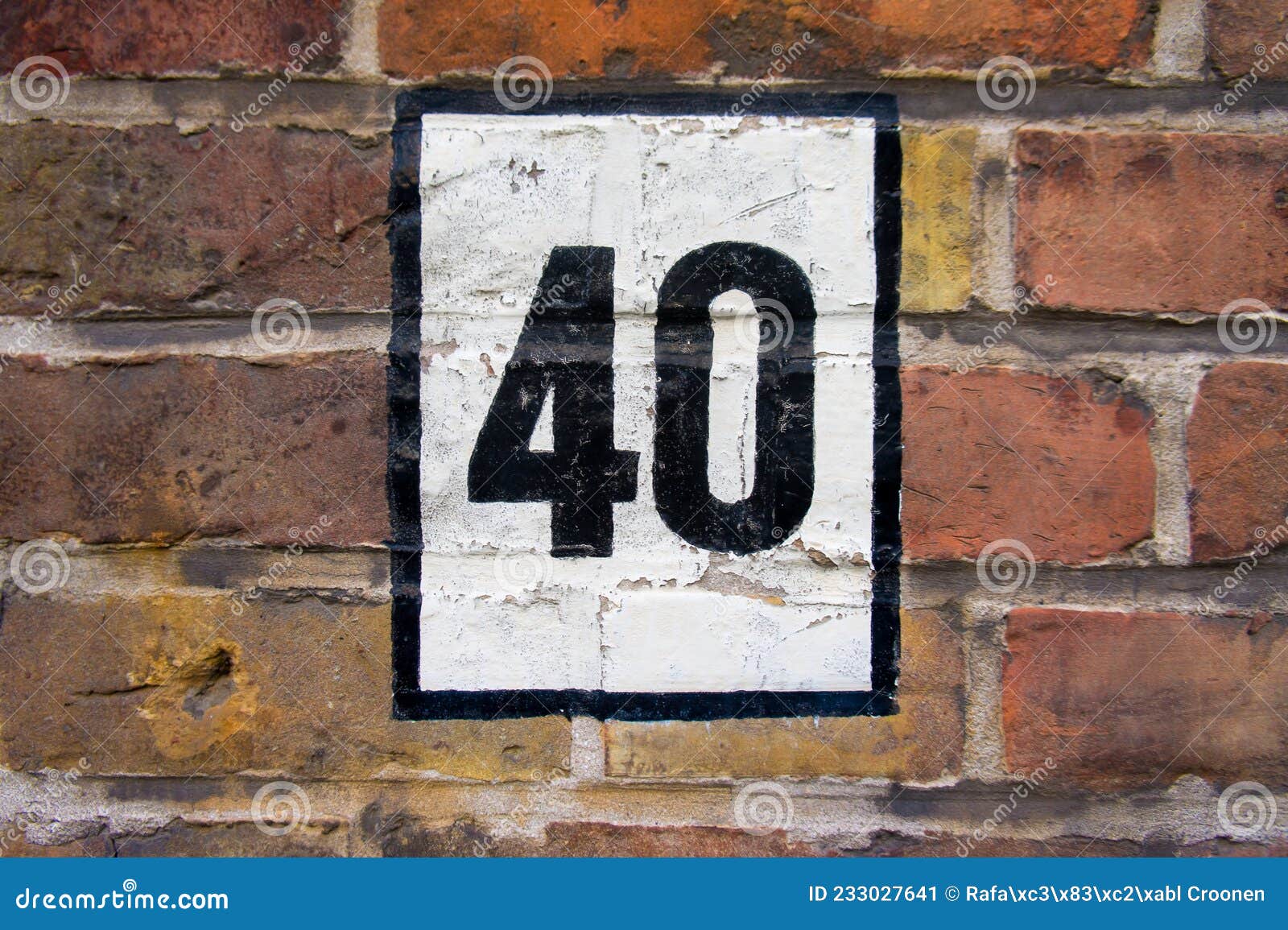 House Number 40 stock image. Image of ornament, brickwork - 233027641