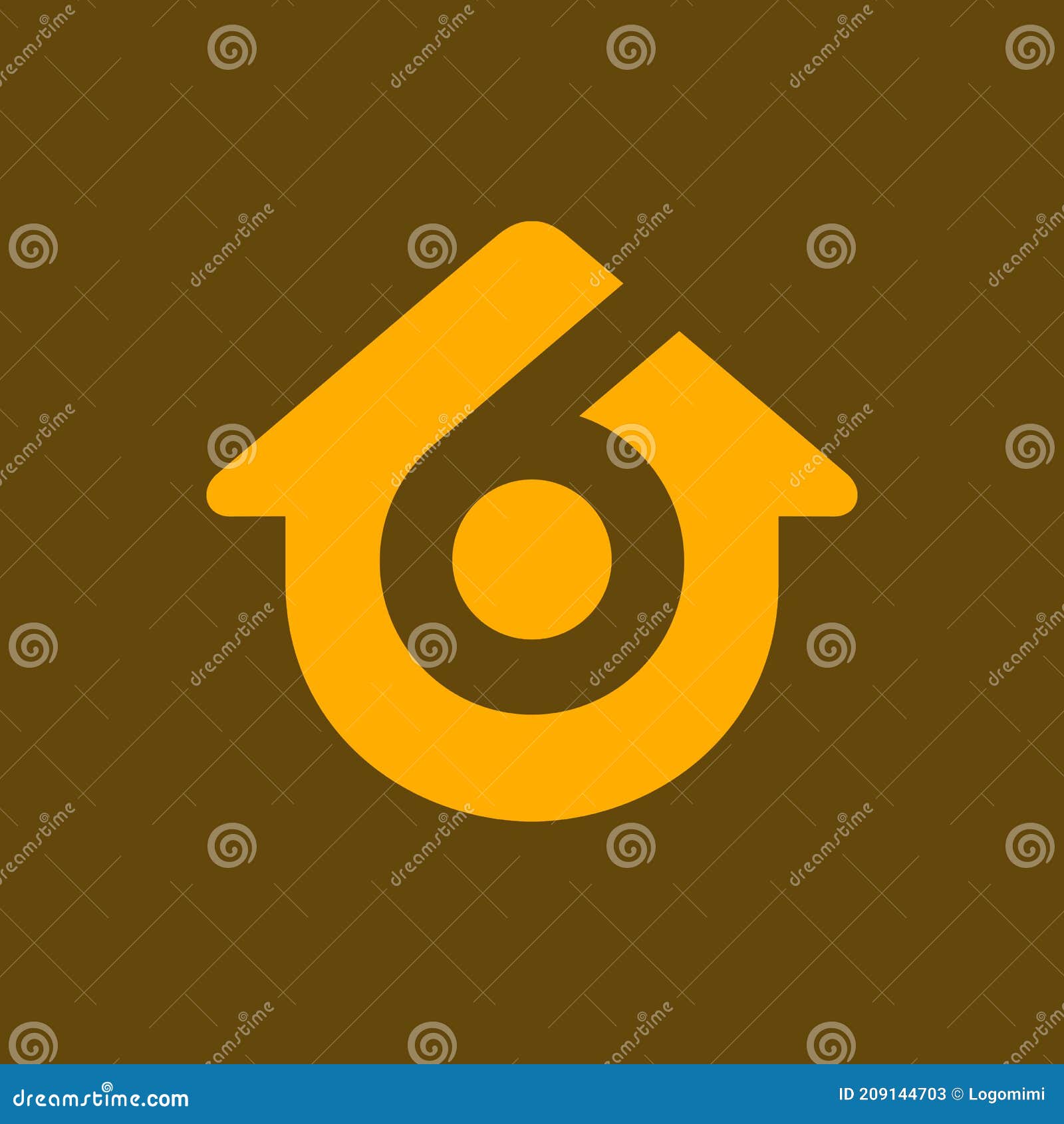 The Number 6 House Logo Icon Design. Six Home Symbol - Vector Stock ...