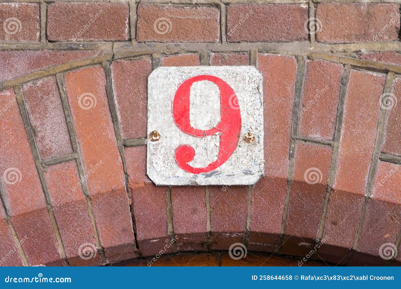 House number 9 stock photo. Image of house, sign, home - 258644658