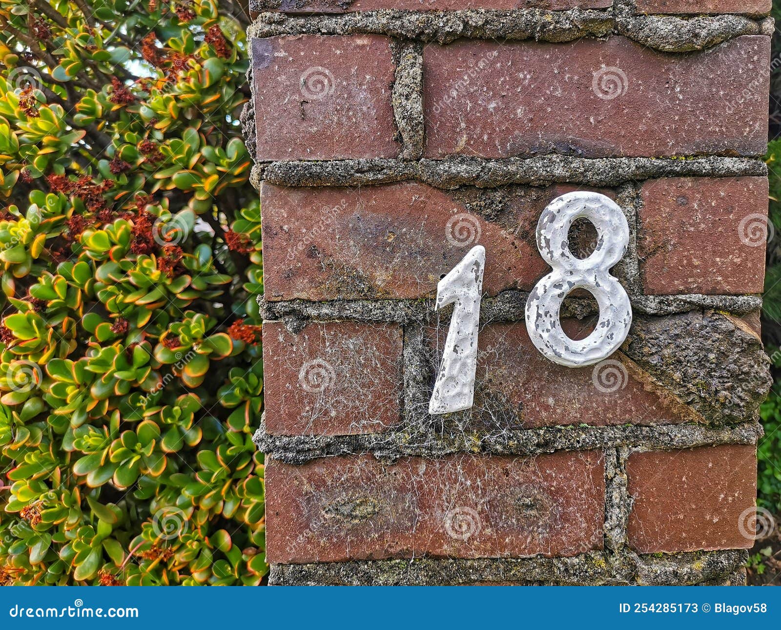Number 18 house plates stock image. Image of grave, rock - 254285173