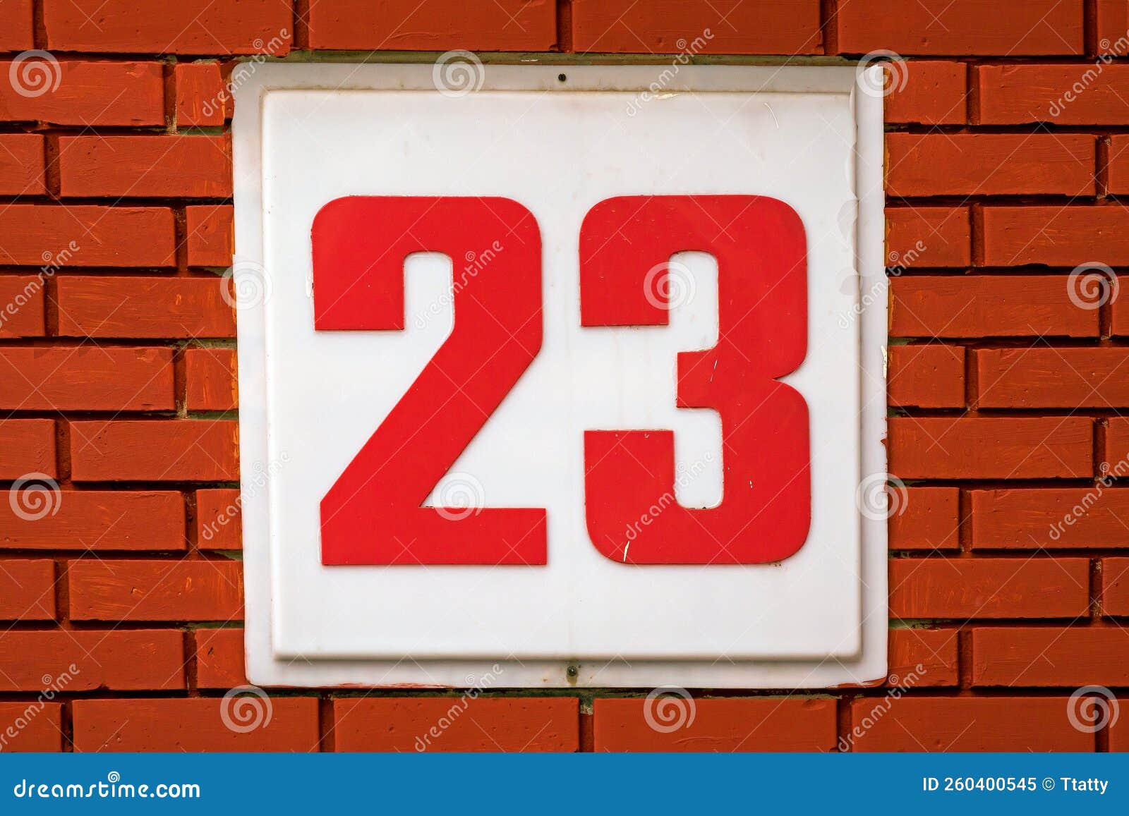 Number 23 on brick wall stock image. Image of brick - 260400545