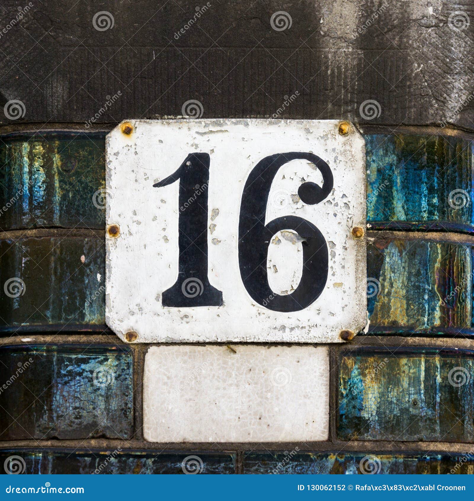 House number 16 stock photo. Image of signage, design - 130062152