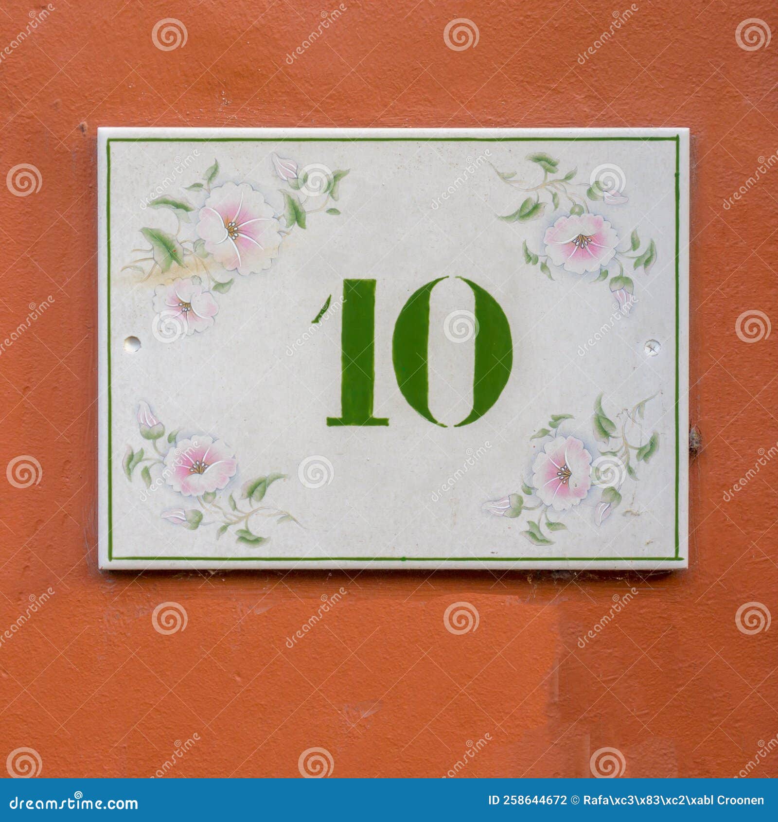 House number 10 stock photo. Image of frame, digit, adornment - 258644672