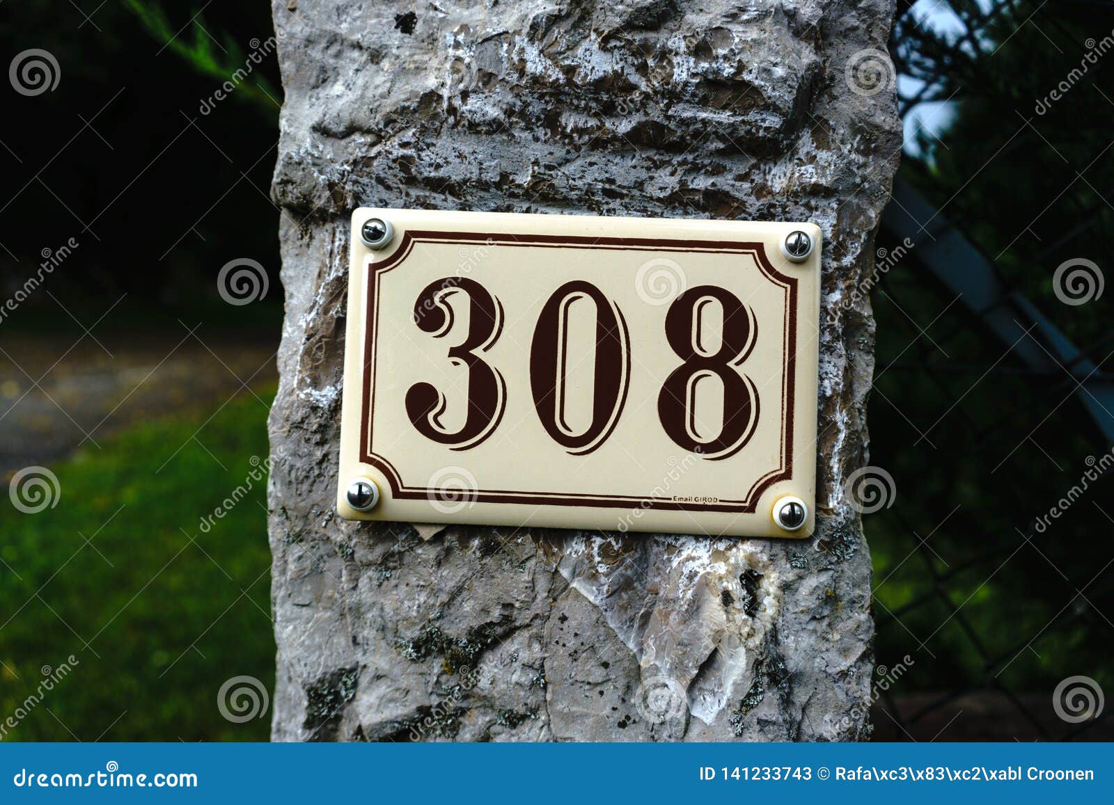 House Number 308 stock image. Image of digit, adornment - 141233743