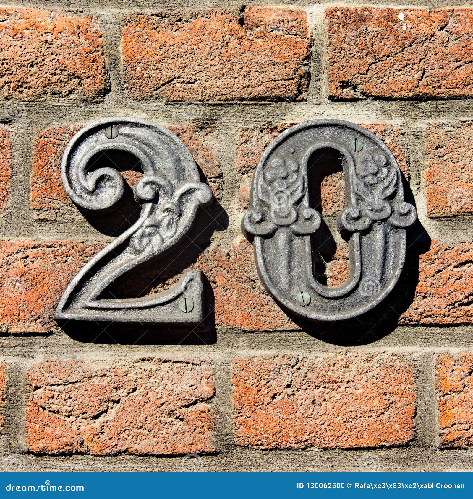 House number 20 stock photo. Image of signage, metal - 130062500