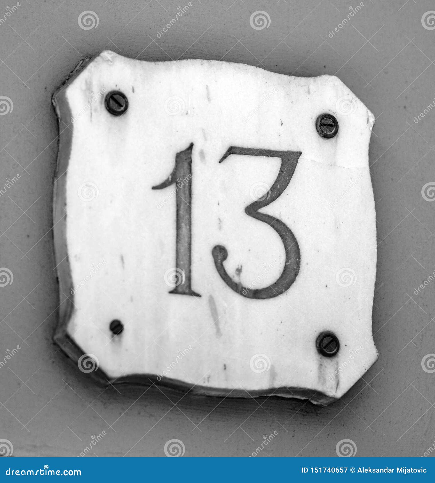 Number 13 on house wall stock image. Image of decoration - 151740657