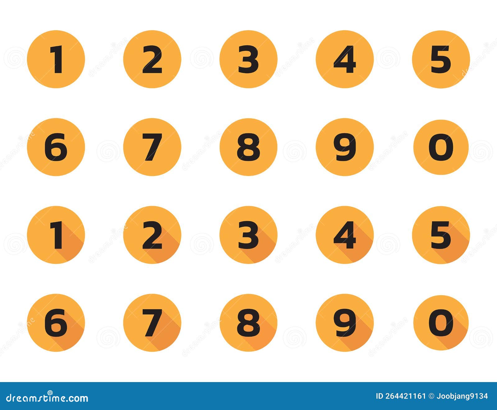 Number Icon on Circle Orange Stock Vector - Illustration of second ...